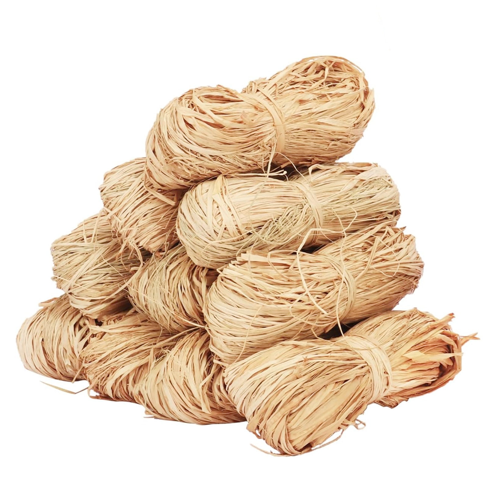 Clinaoy 500g Natural Raffia Ribbon Paper Raffia Straw Ribbon for ...