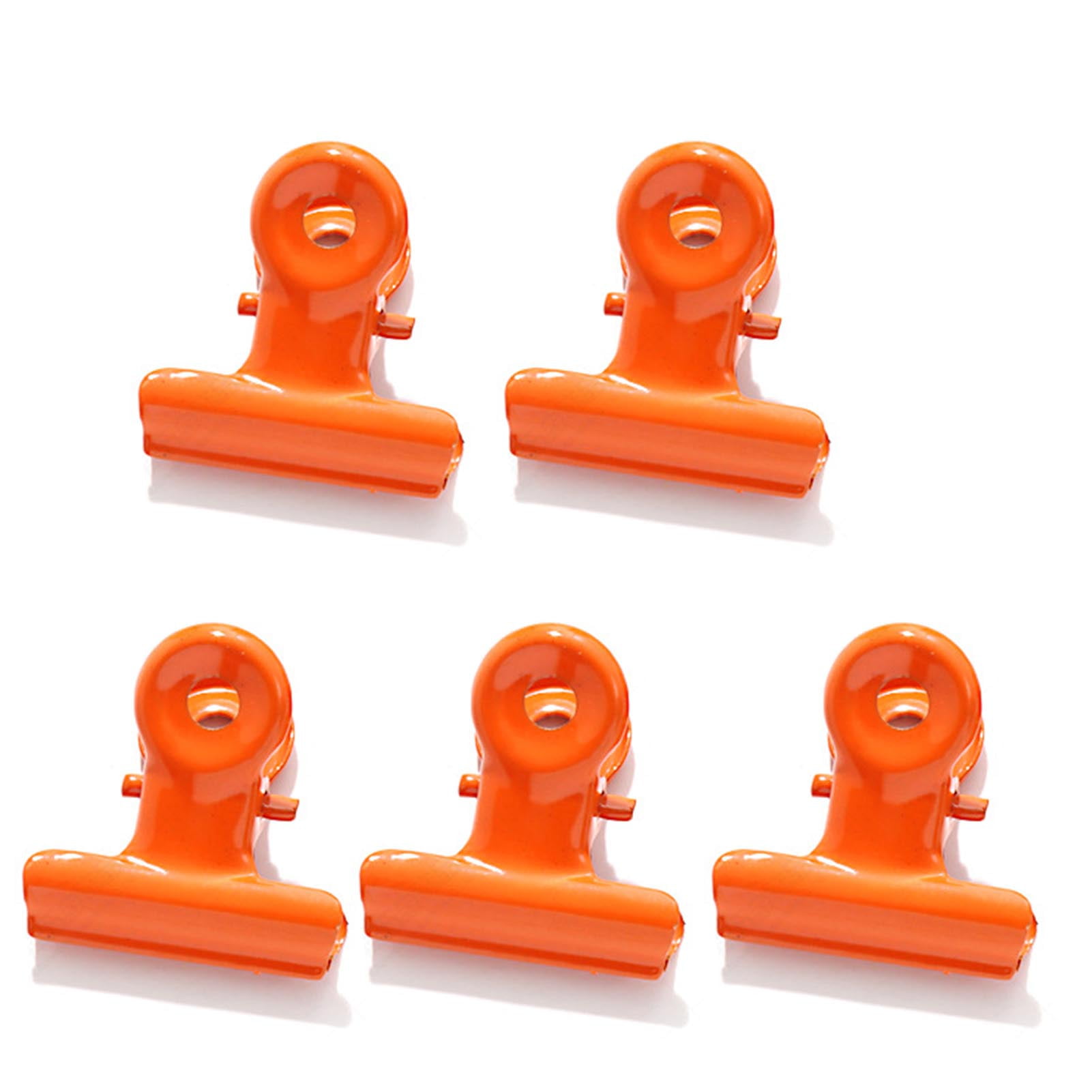 Clinaoy 5Pcs Candy Color Metal Binder Clips Hanging Hole Design Round ...
