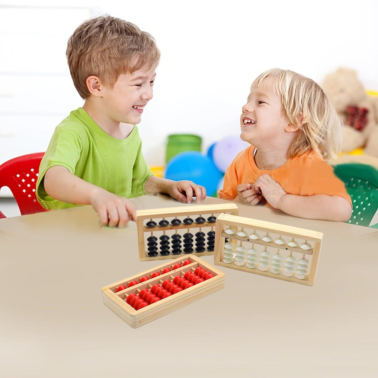 Clinaoy 7-Column Wooden Abacus – 5 Beads Per Column, Lightweight ...