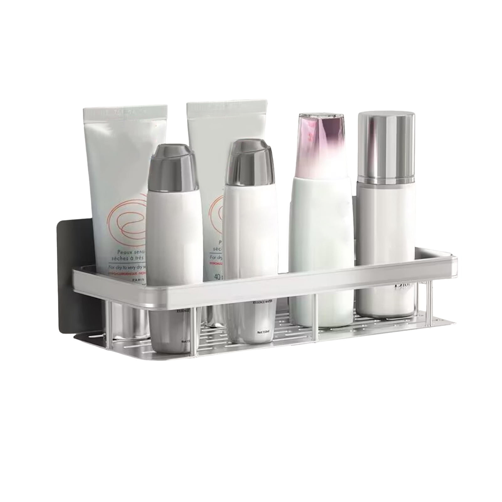 Clinaoy Aluminum Bathroom Shelves with Upgraded Metal Frame Front Fence ...