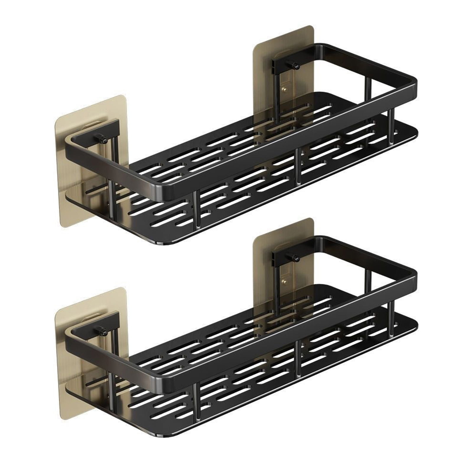 Clinaoy Aluminum Bathroom Shelves with Upgraded Metal Frame Front Fence ...