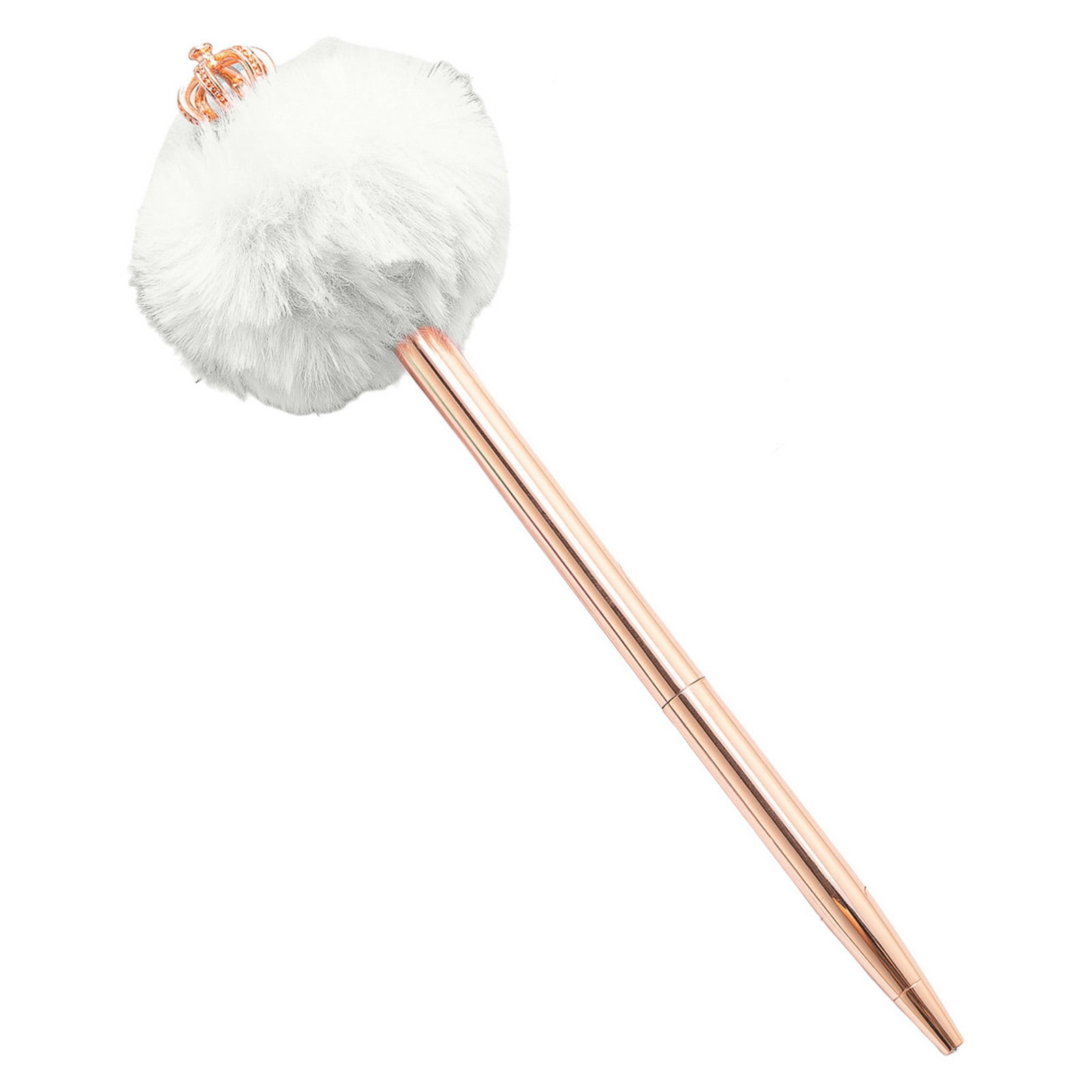 Clinaoy Ballpoint Pen – Plush Ball & Crown Design, Vibrant Colors ...