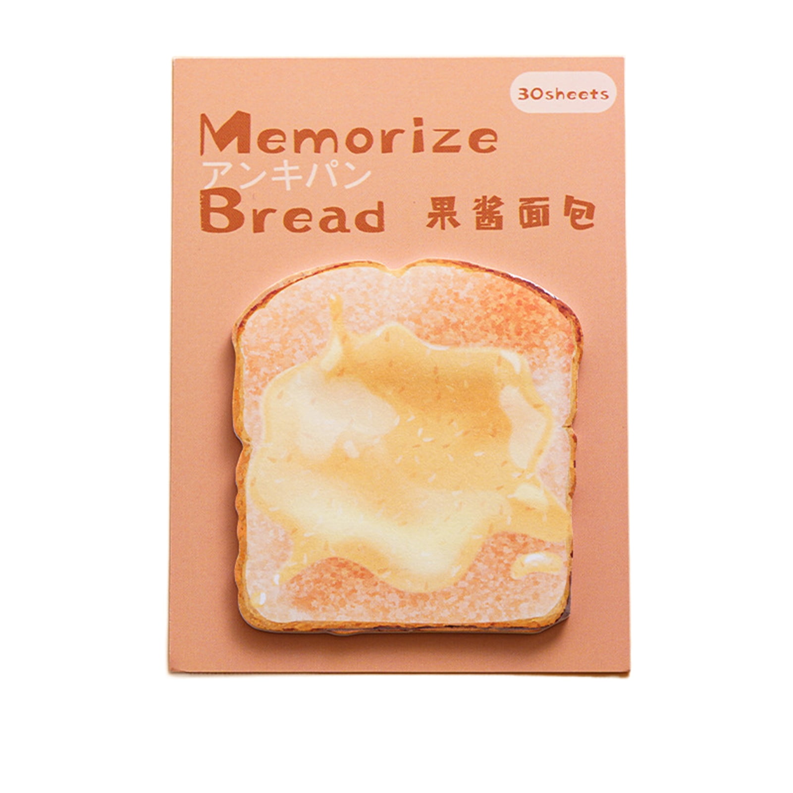 Clinaoy Bread Shaped Sticky Notes 30 Sheets Loaf Design Premium Paper ...