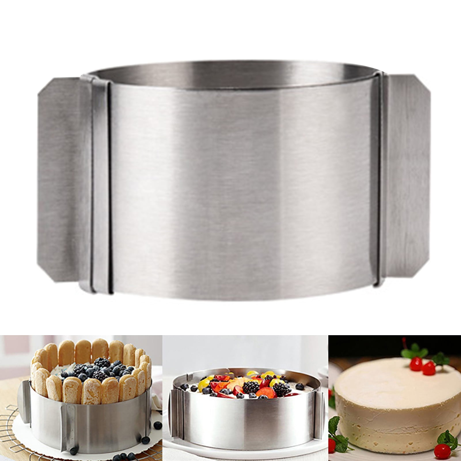 Clinaoy Cake Mold Fingerprint-proof Reusable Food Grade Stainless Steel ...