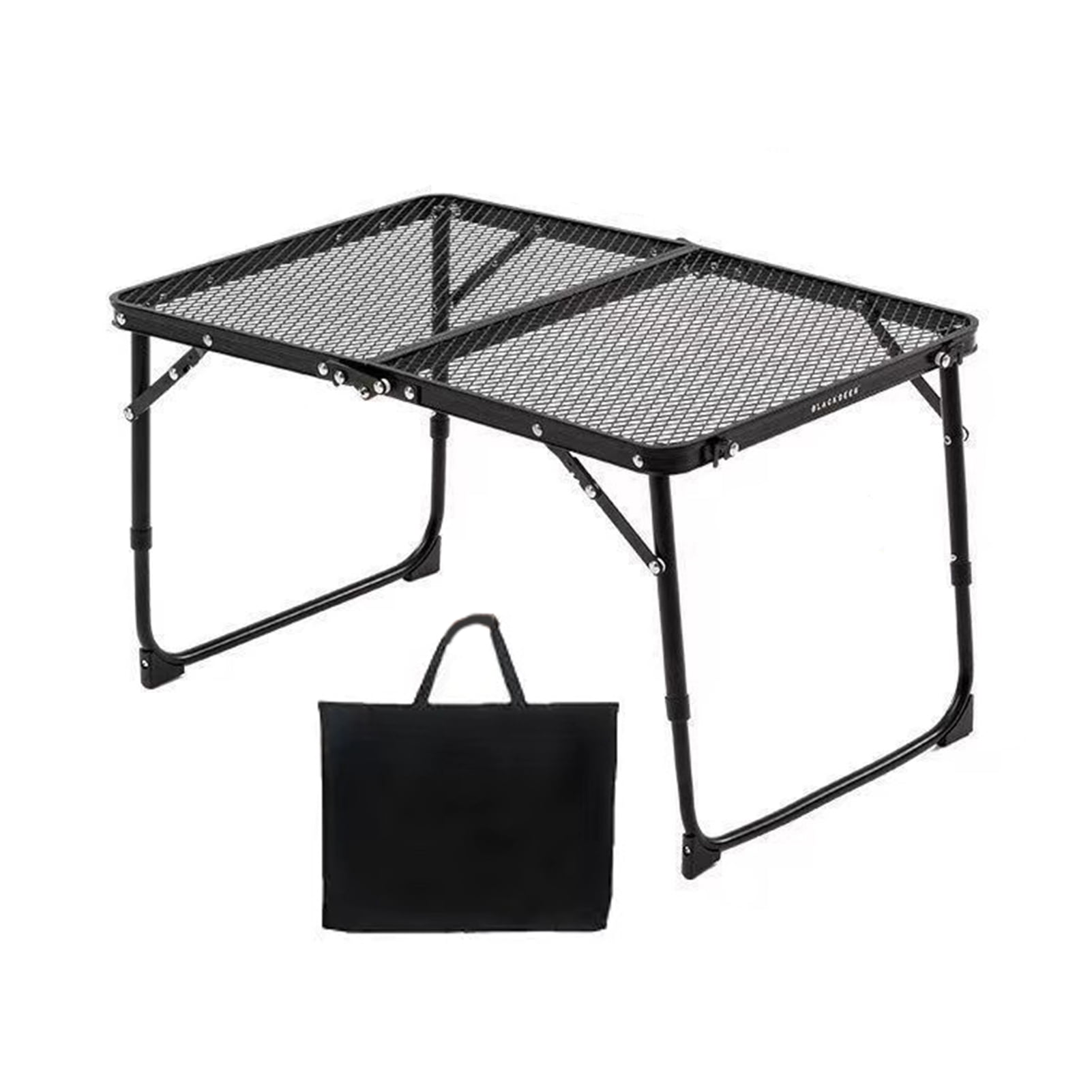 Clinaoy Camping Folding Mesh Table Lightweight Height Adjustable Heavy ...