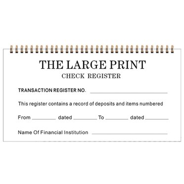 5 Pack Large Print Checkbook Transaction Register, Easy to Fit Inside ...