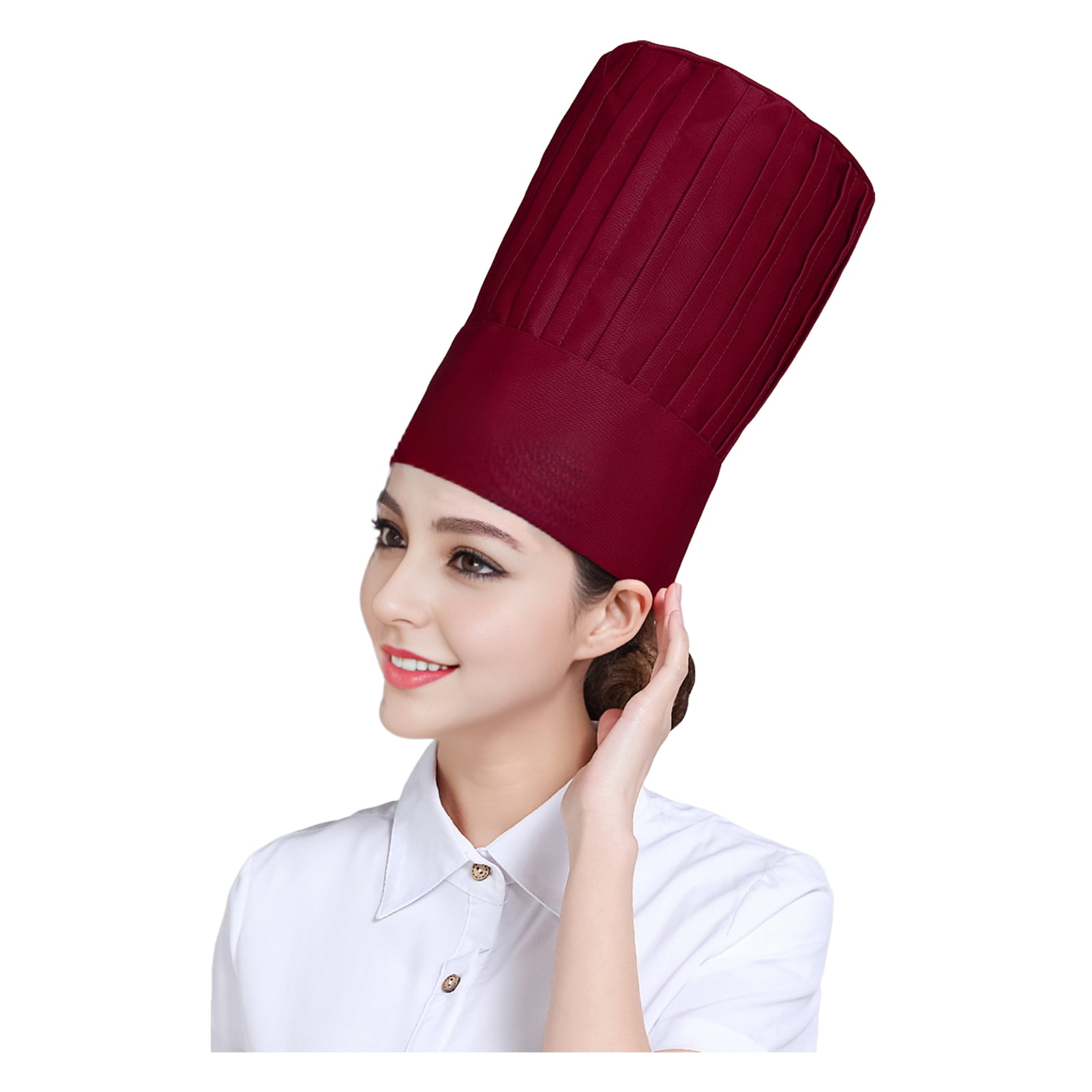 Clinaoy Chef Hat Adjustable Elastic Adult Baker Cooking Cap Soft ...