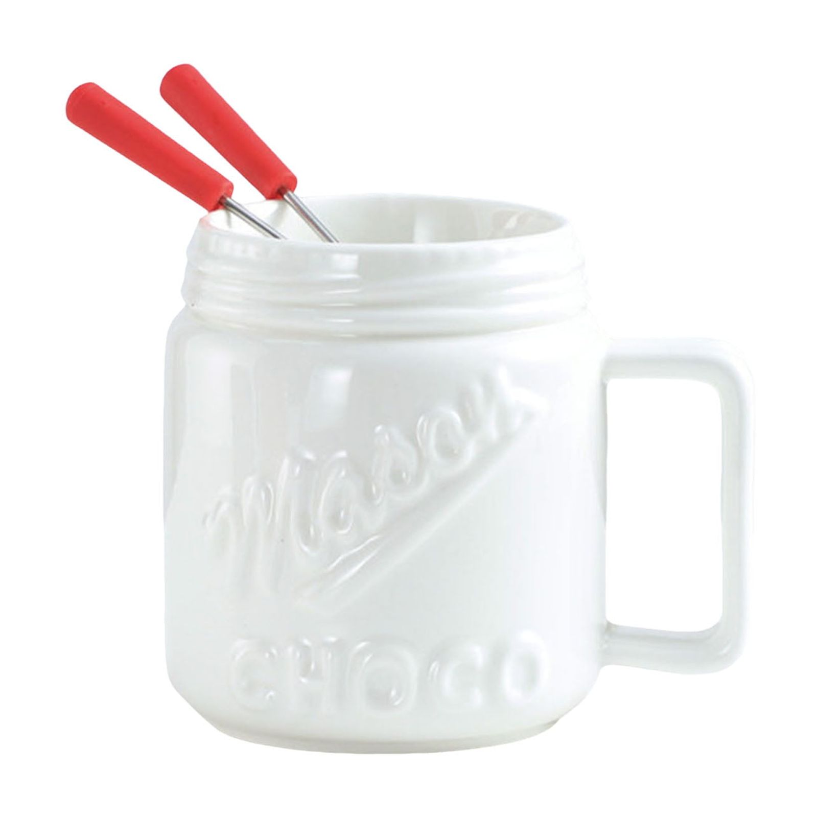 Clinaoy Chocolate Fondue Mug Mini Melting Pot for Butter Ceramic ...