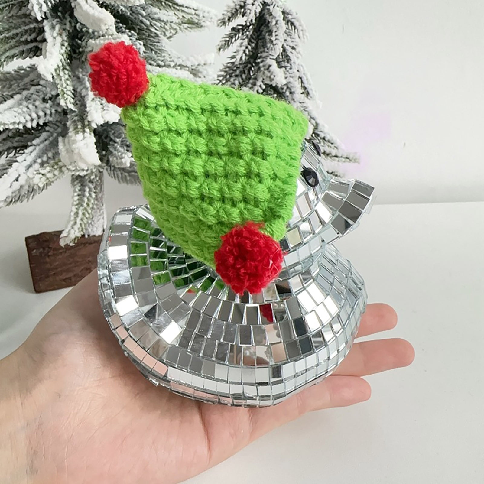 Clinaoy Christmas Disco Duck Ornaments Reflective Mirror Ball Sculpture ...