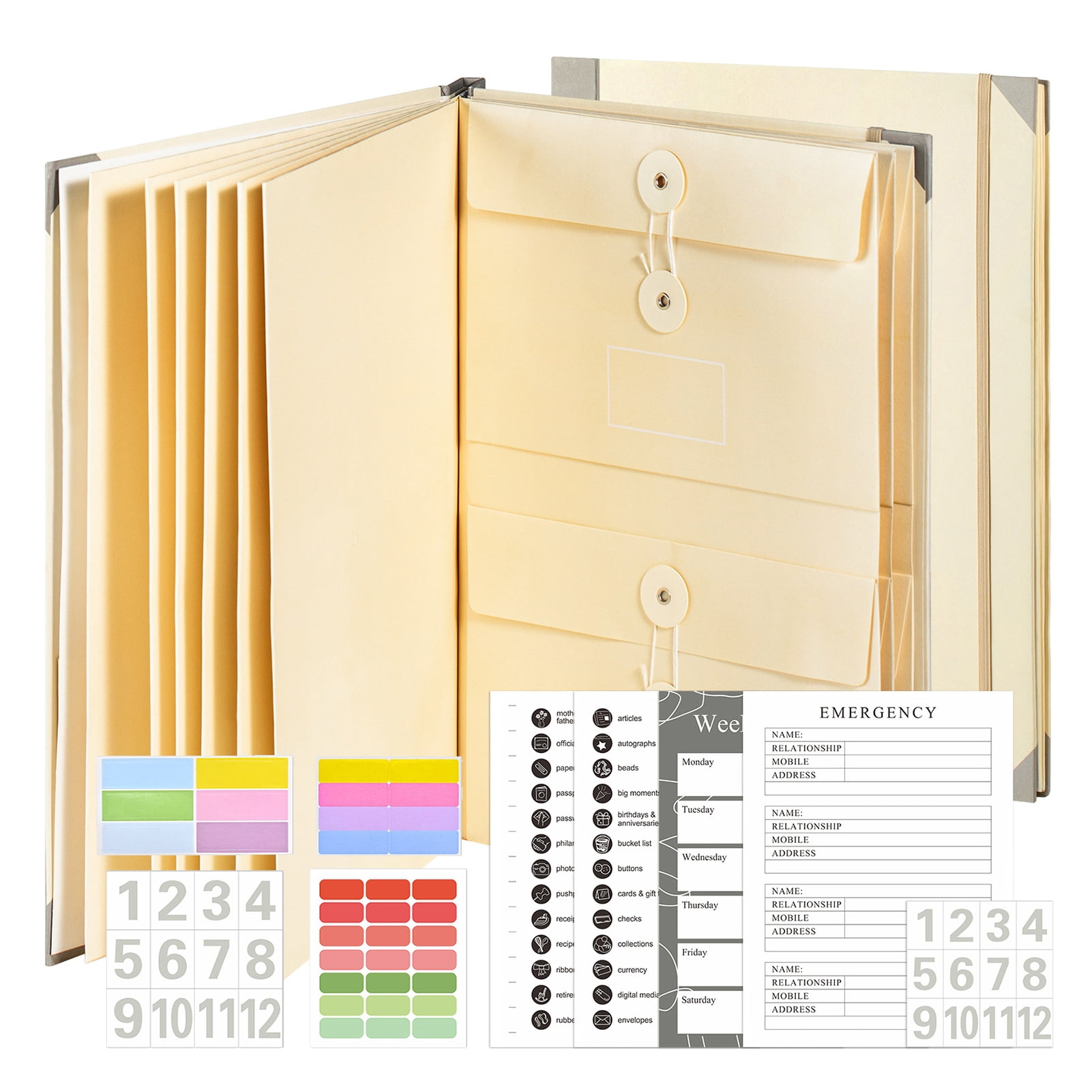Clinaoy Document Storage Bag Document Organizer Binder A4/Legal Size ...