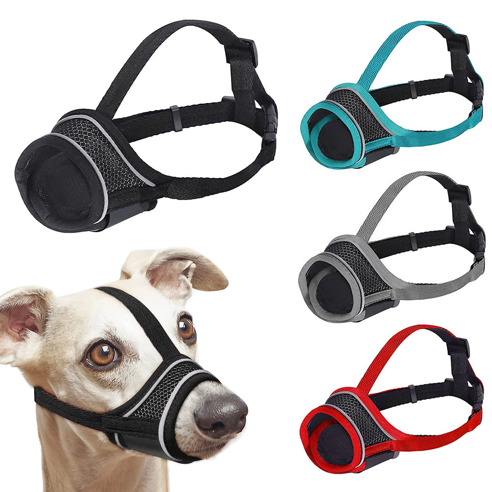Clinaoy Dog Muzzle Breathable Adjustable Comfortable Pet Muzzle Anti ...