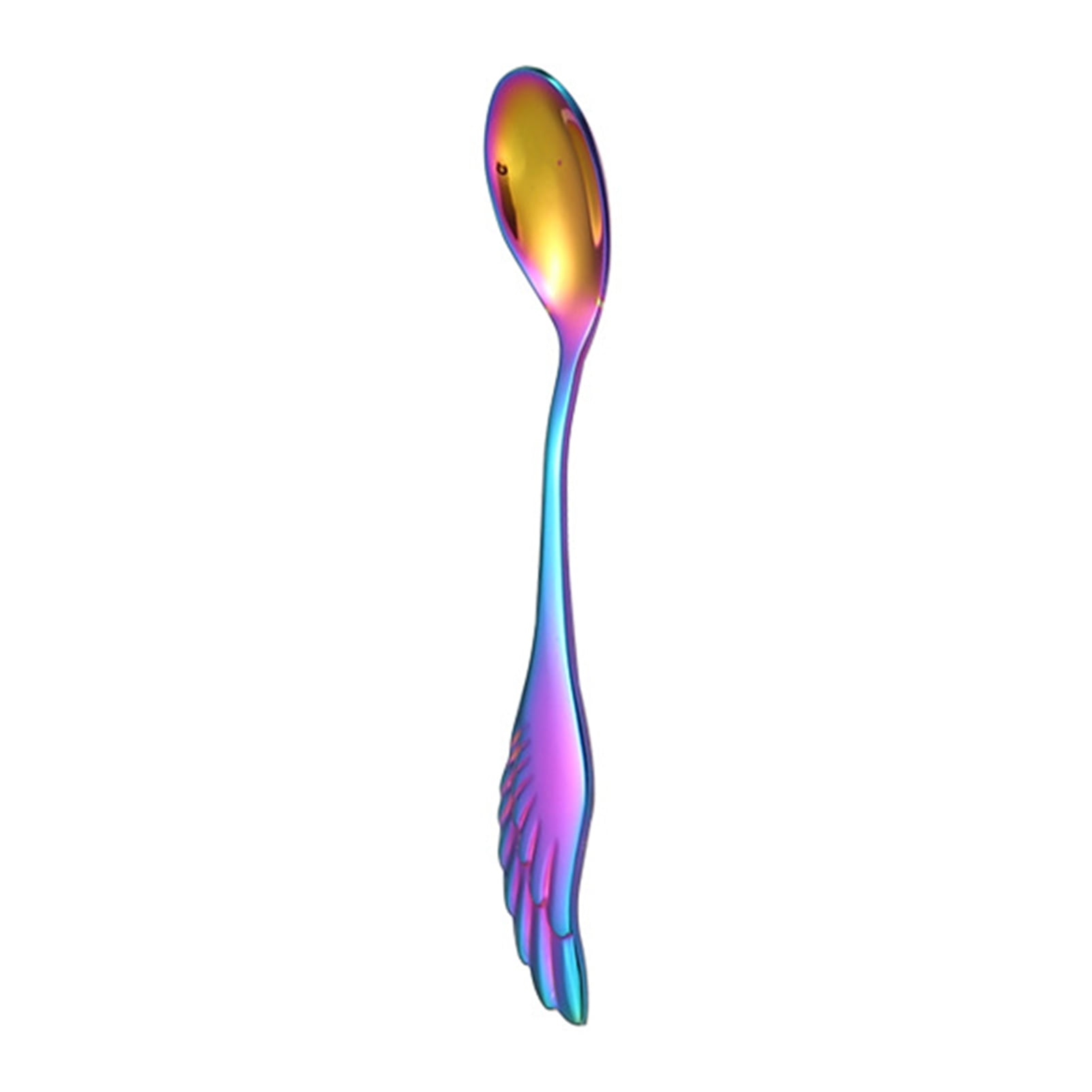 Clinaoy Fruit Fork Mirror Polish Long Handle Stainless Steel Creative ...