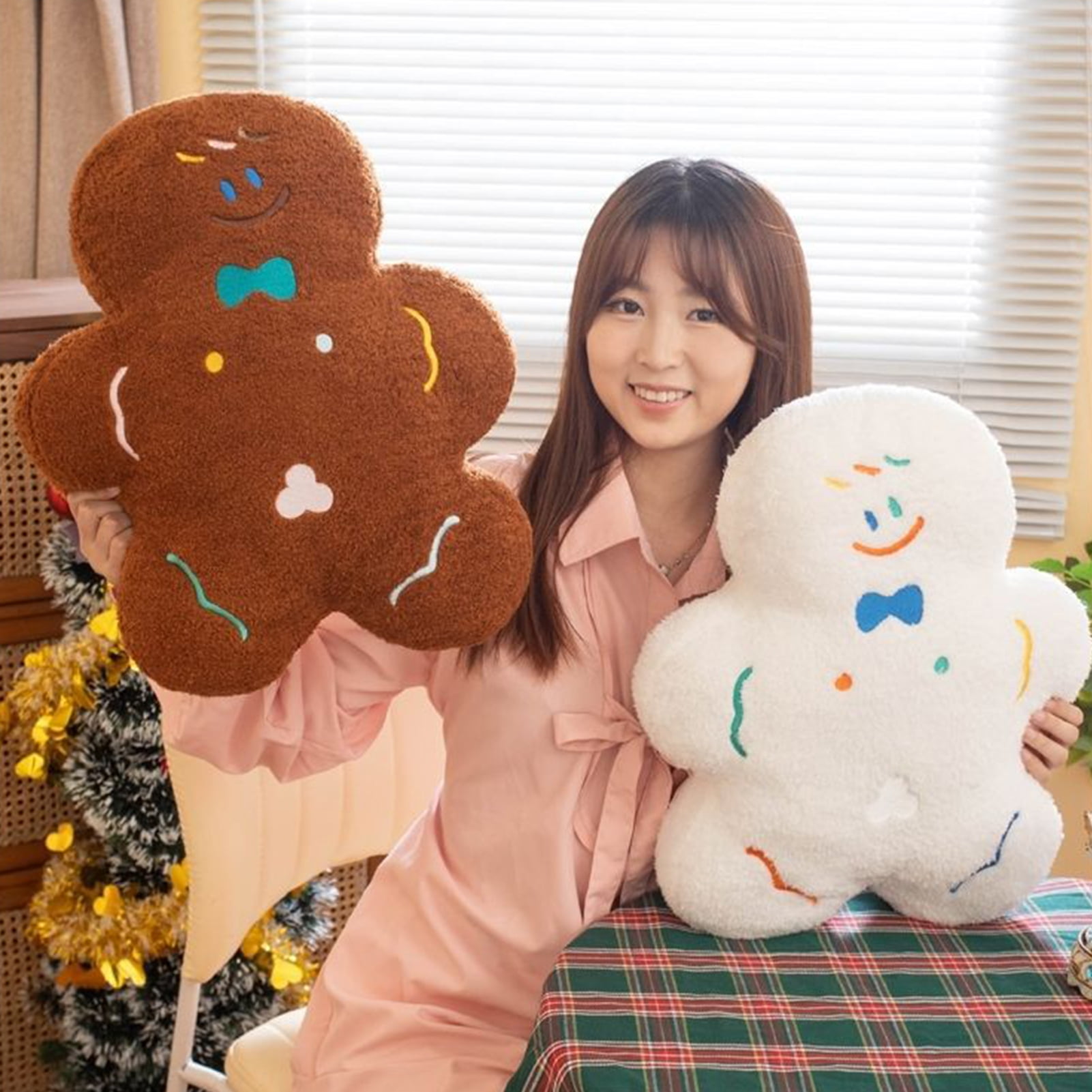 Clinaoy Gingerbread Man Plush Toy Soft Christmas Cookie Doll for Kids ...