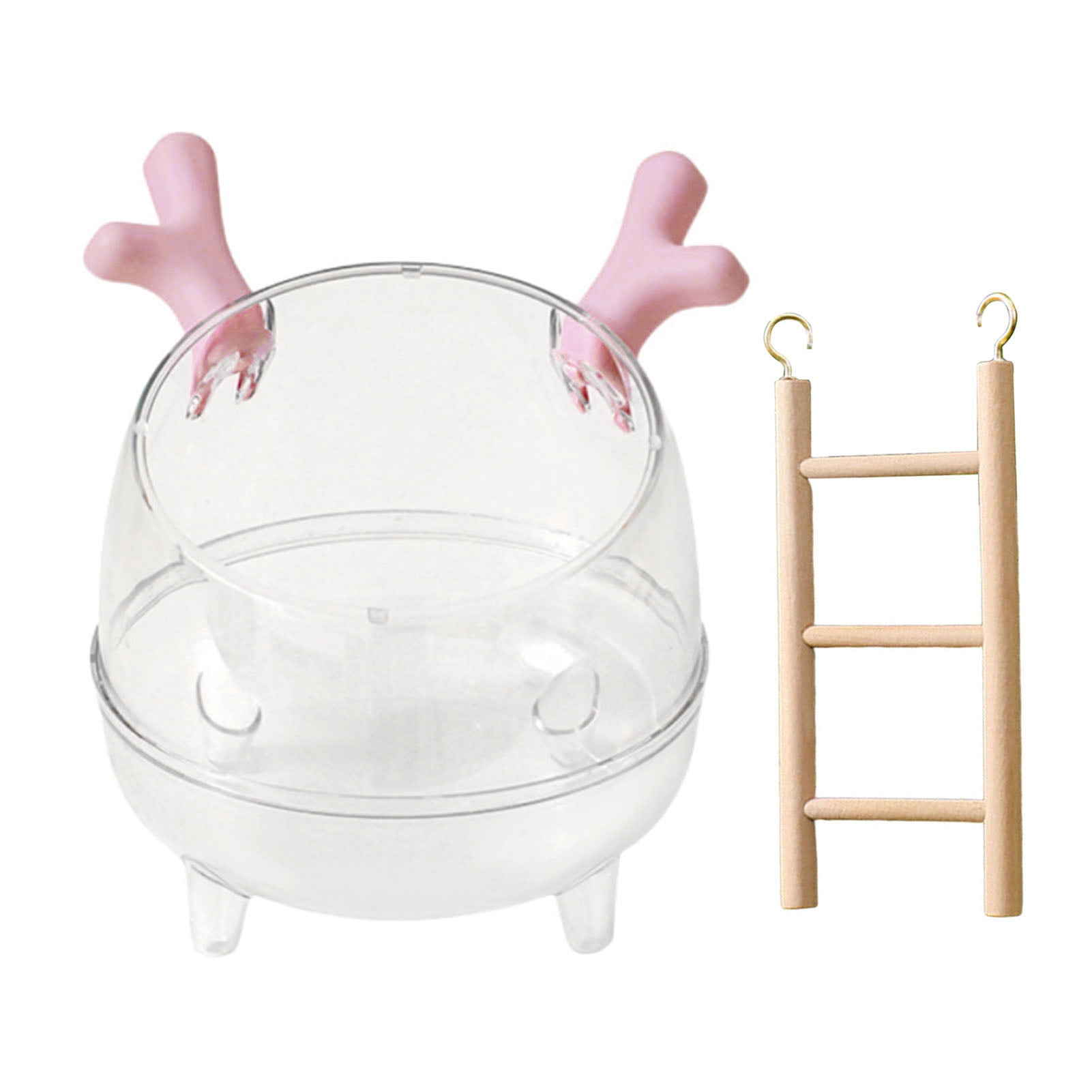 Clinaoy Hamster Sand Bath House with Ladder Transparent Stress Relief ...