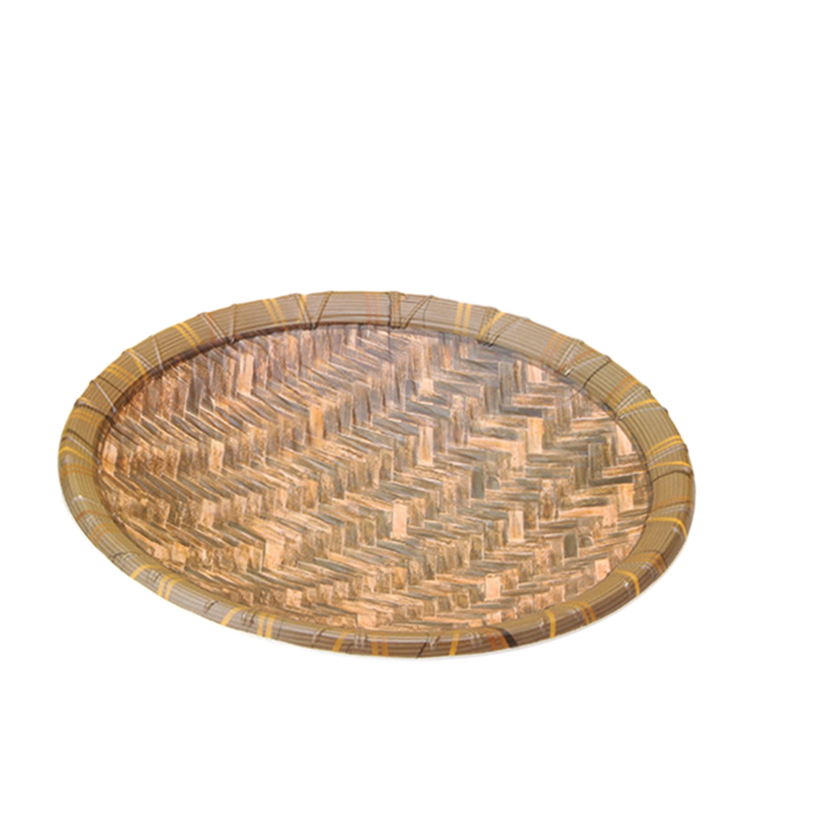 Clinaoy Imitation Bamboo Plate Round Smooth Edges Easy to Clean High ...