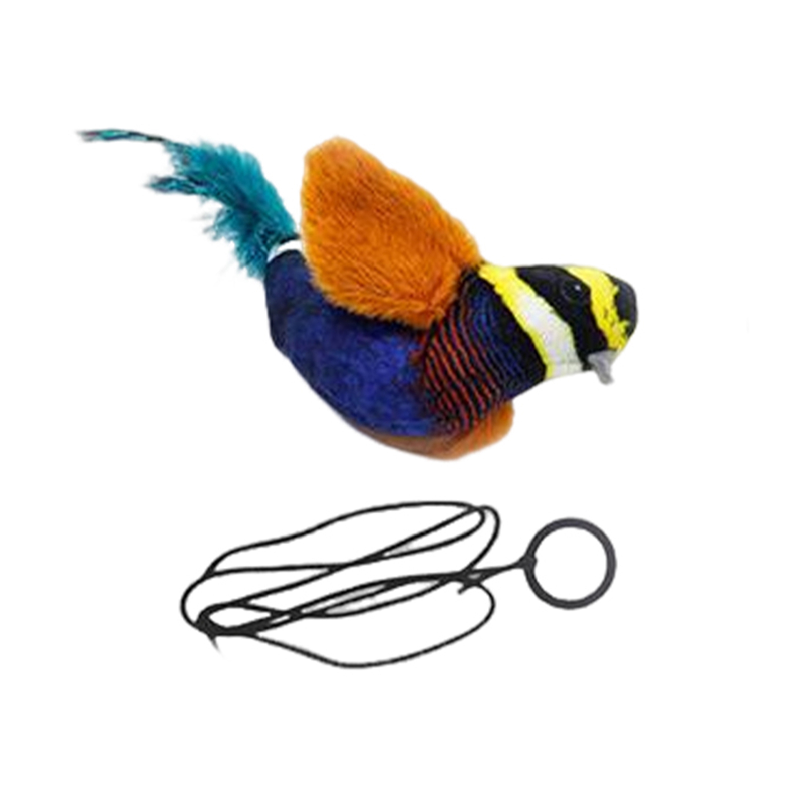 Clinaoy Interactive Cat Toys Hanging Plush Bird Squeaky Sound ...