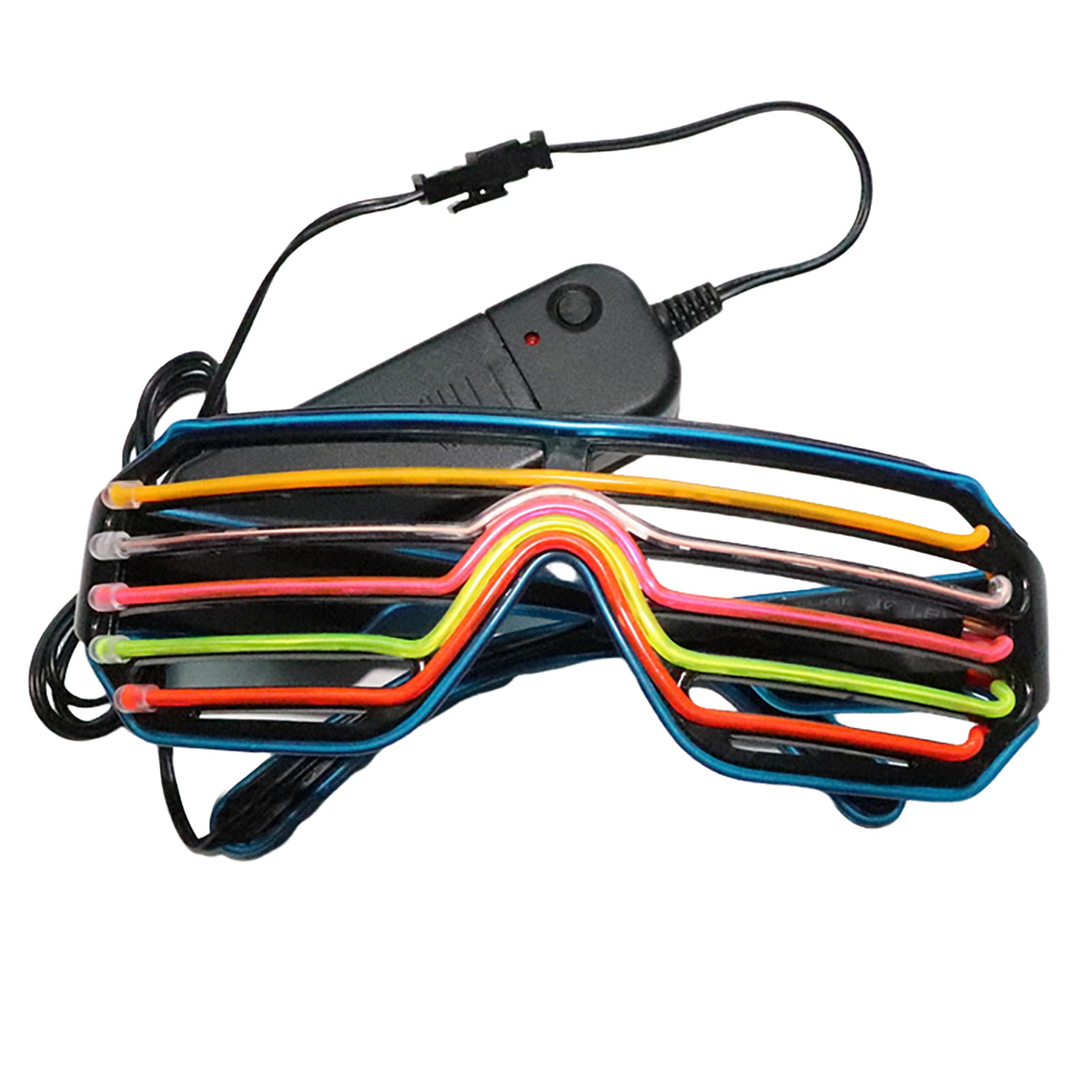 Clinaoy LED Shutter Neon Rave Glasses Light Up Flashing DJ Sunglasses ...
