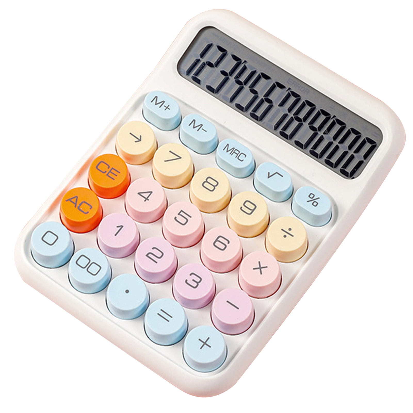 Clinaoy Mechanical Pushbutton Calculator 12 Digit Large LCD Display Big ...