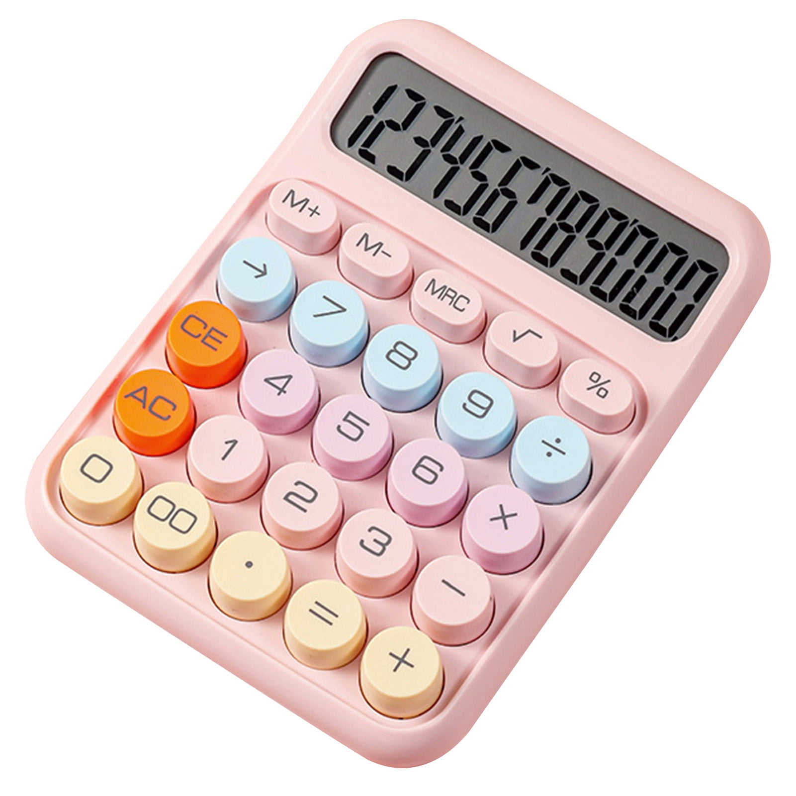 Clinaoy Mechanical Pushbutton Calculator 12 Digit Large LCD Display Big ...