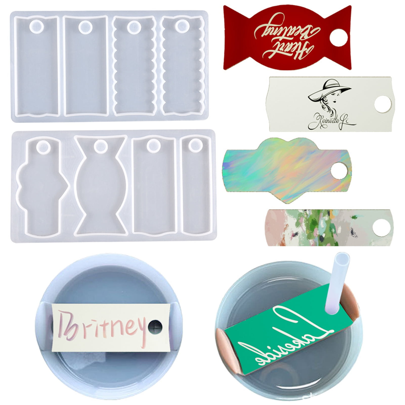 Clinaoy Name Plate Resin Mold for Cup Lid Reusable Non-sticky Easy ...