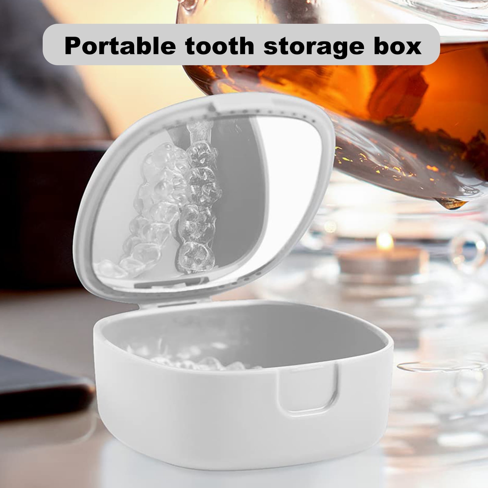 Clinaoy Orthodontic Retainer Box Good Sealing Breathable with Mirror ...