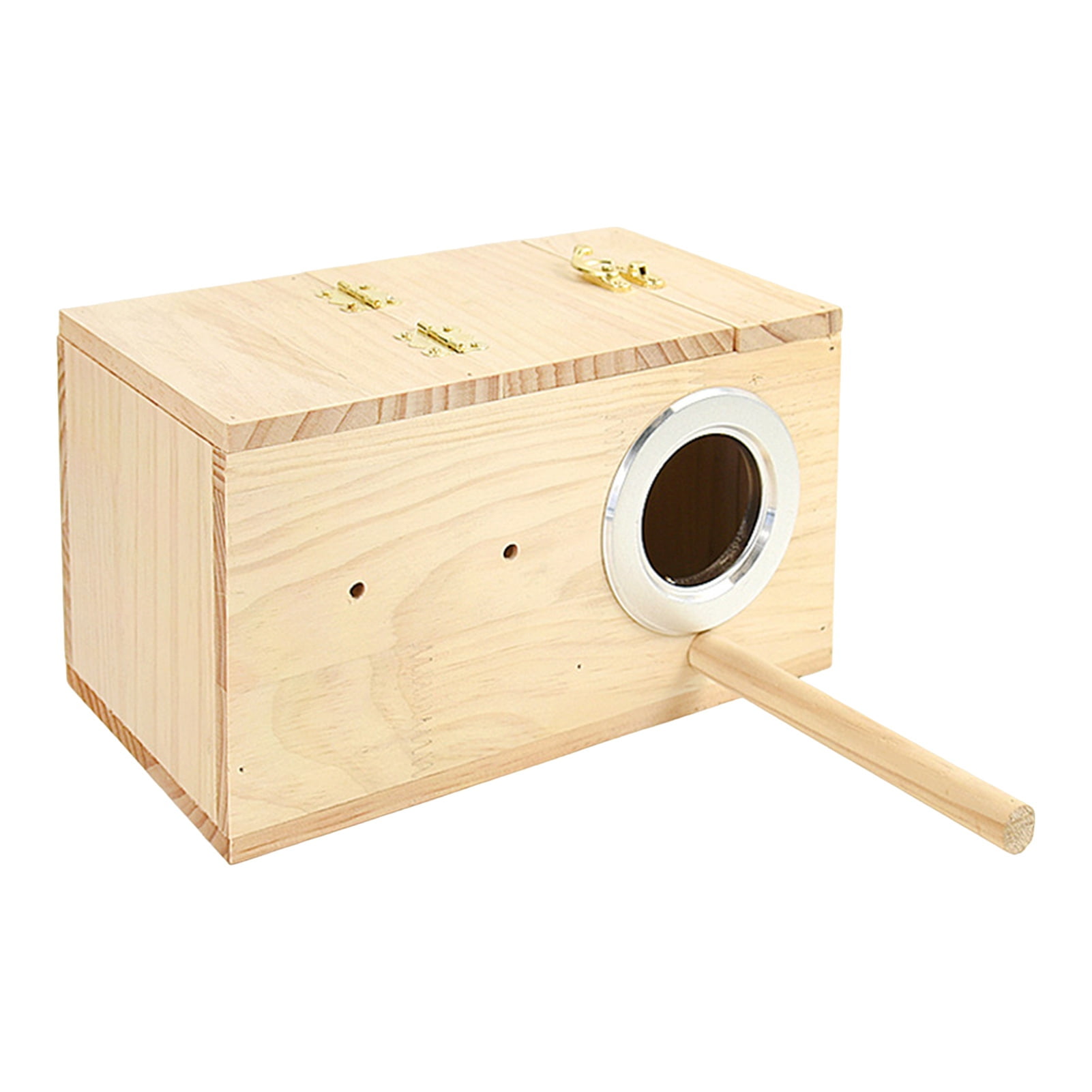 Clinaoy Parakeet Nesting Box Wooden Bird Nest Breeding Box with Perch ...