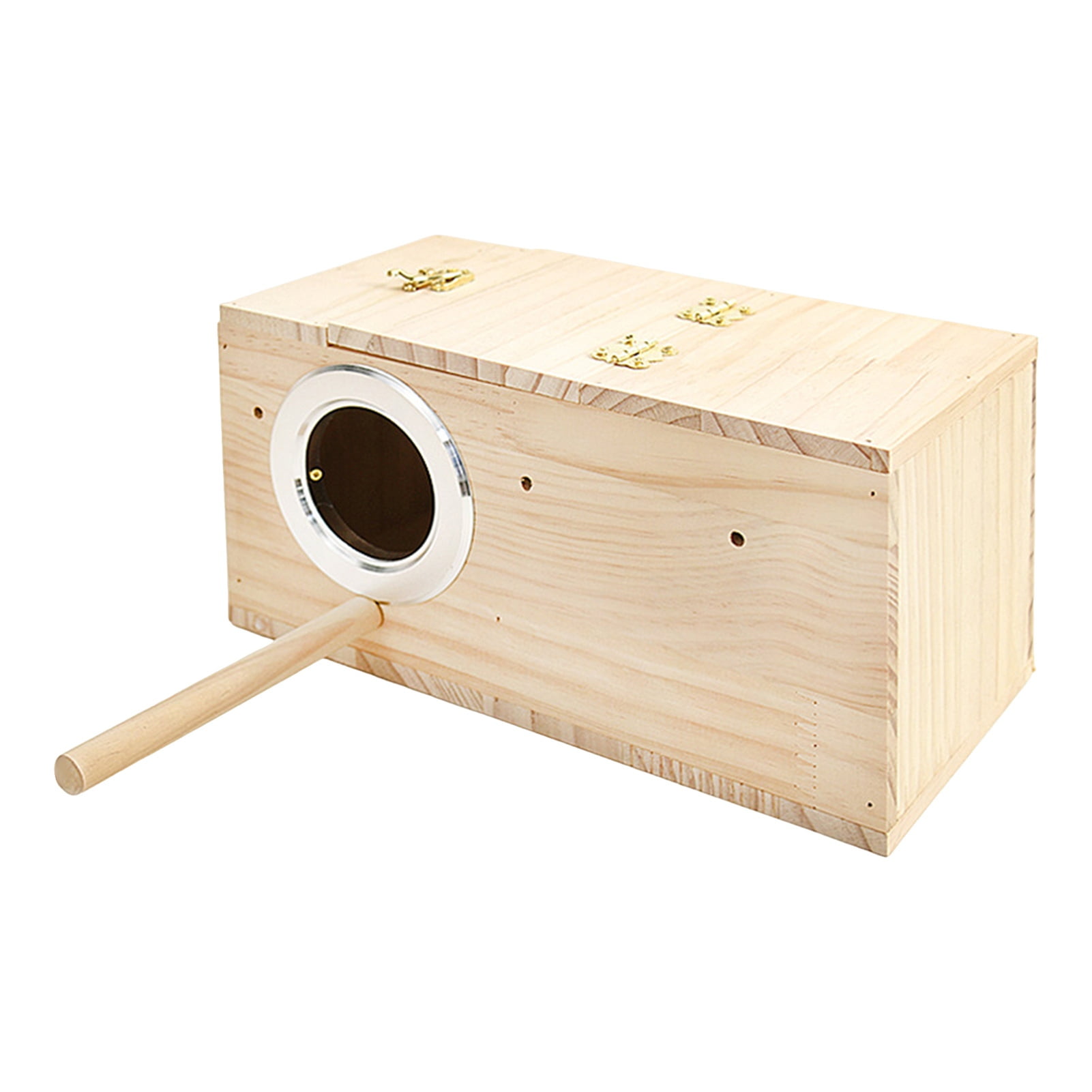 Clinaoy Parakeet Nesting Box Wooden Bird Nest Breeding Box with Perch ...