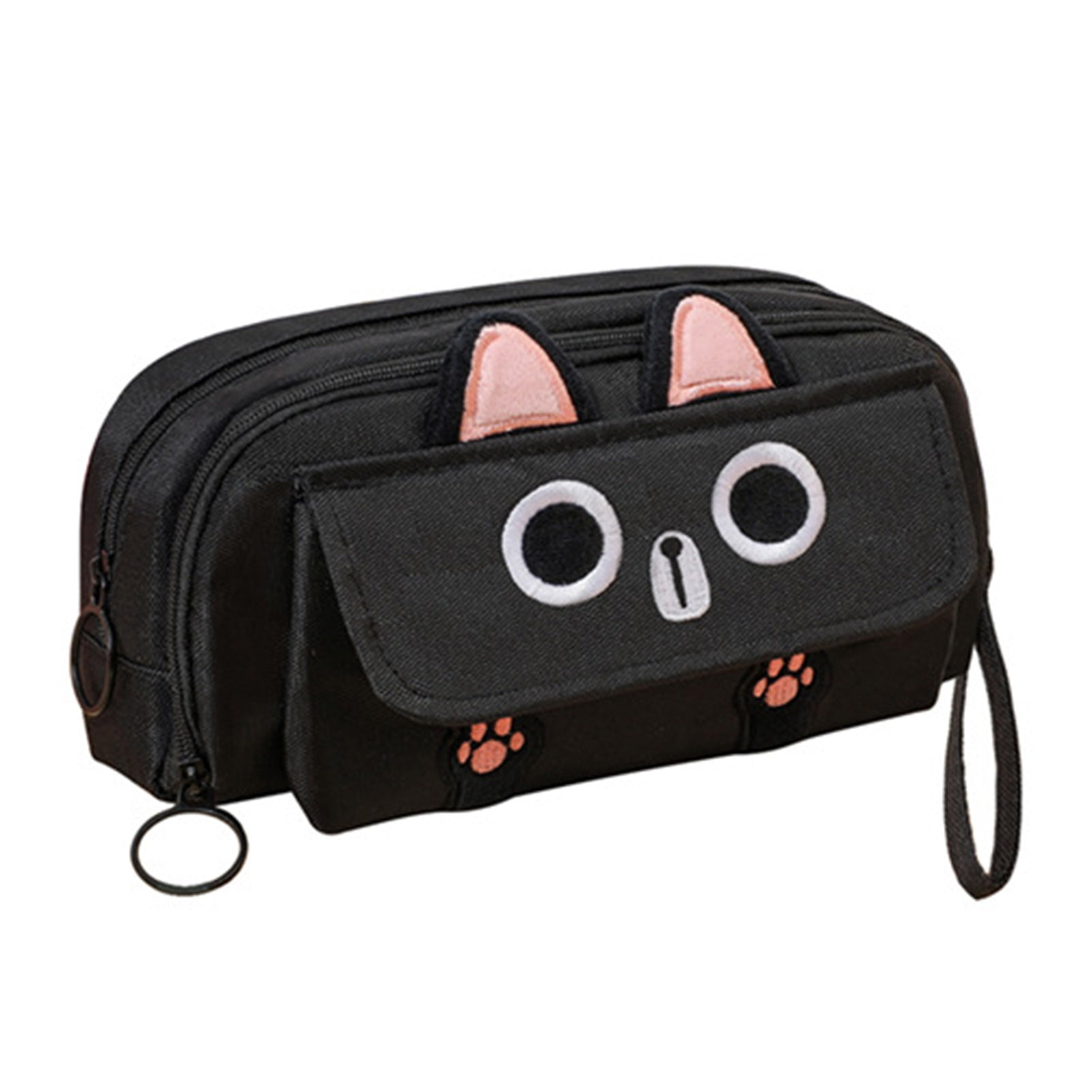Clinaoy Pencil Case Cartoon Cat Shape Large Capacity Pencil Pouch ...