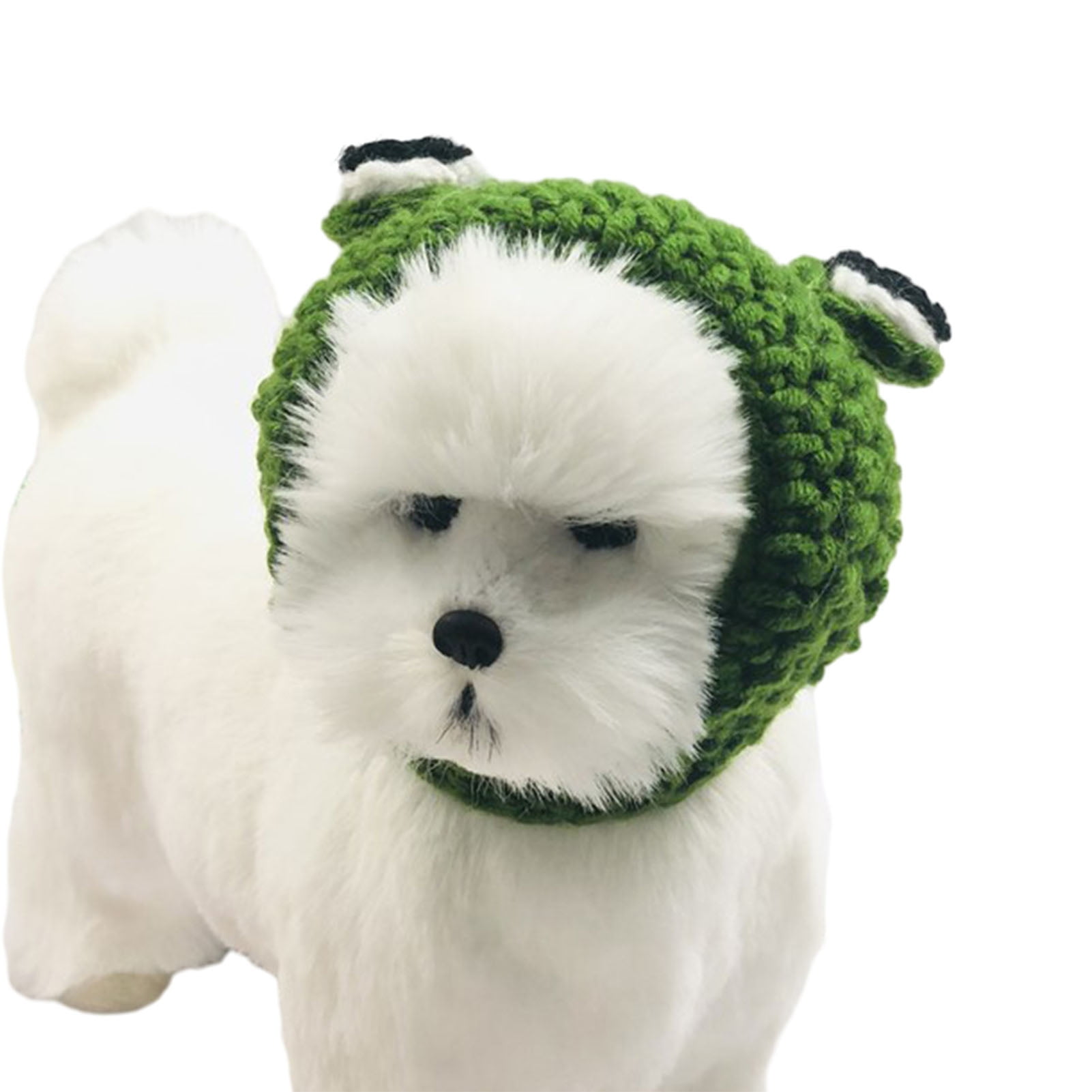 Clinaoy Pet Hat Hand-Knitted Cute 3D Frog Eye Decor Cat Hat Comfortable ...
