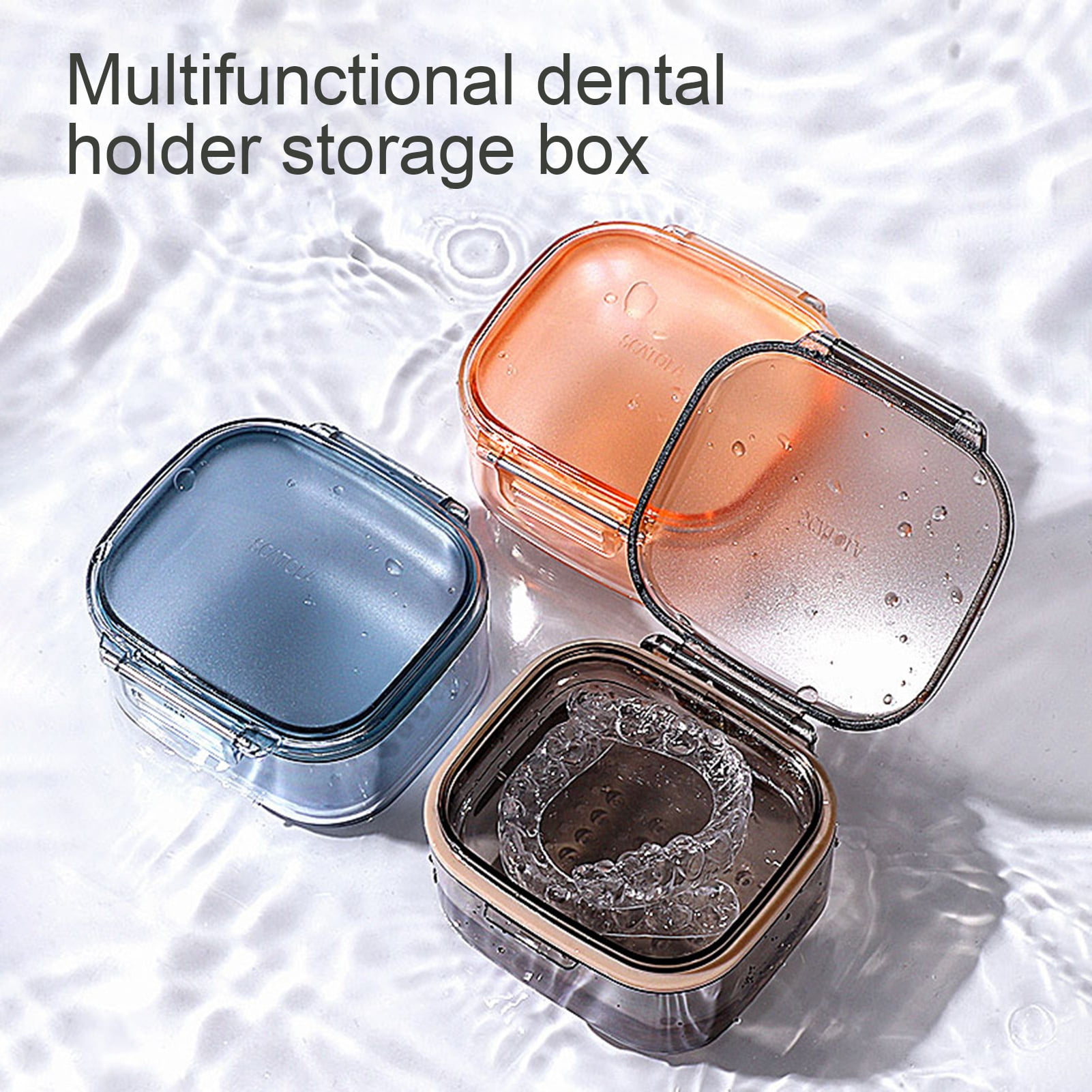 Clinaoy Retainer Case with Brush Compartment Design Three Layers Buckle ...