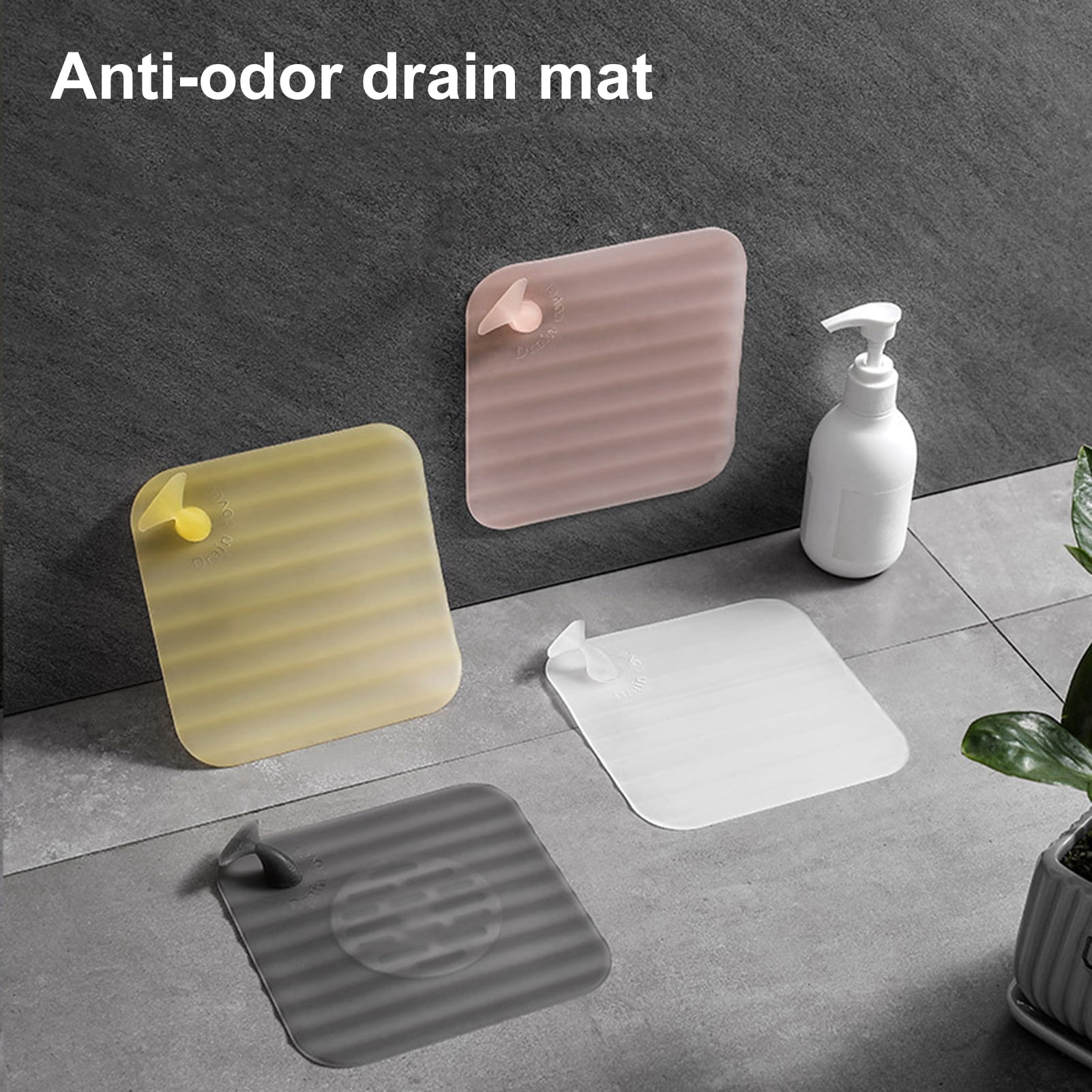 Clinaoy Silicone Floor Drain Cover Whale Tail Deodorizing Easy to Handle Transparent Pad Floor ...
