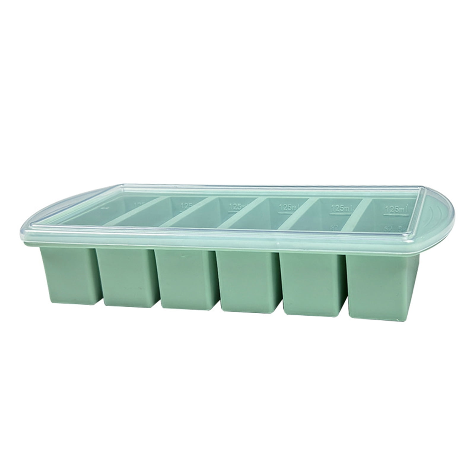 Clinaoy Silicone Soup Freezer Tray with Flexible Lid BPA-Free Leak ...