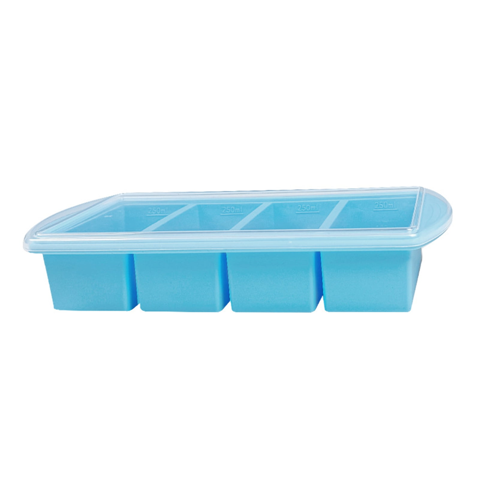 Clinaoy Silicone Soup Freezer Tray with Flexible Lid BPA-Free Leak ...