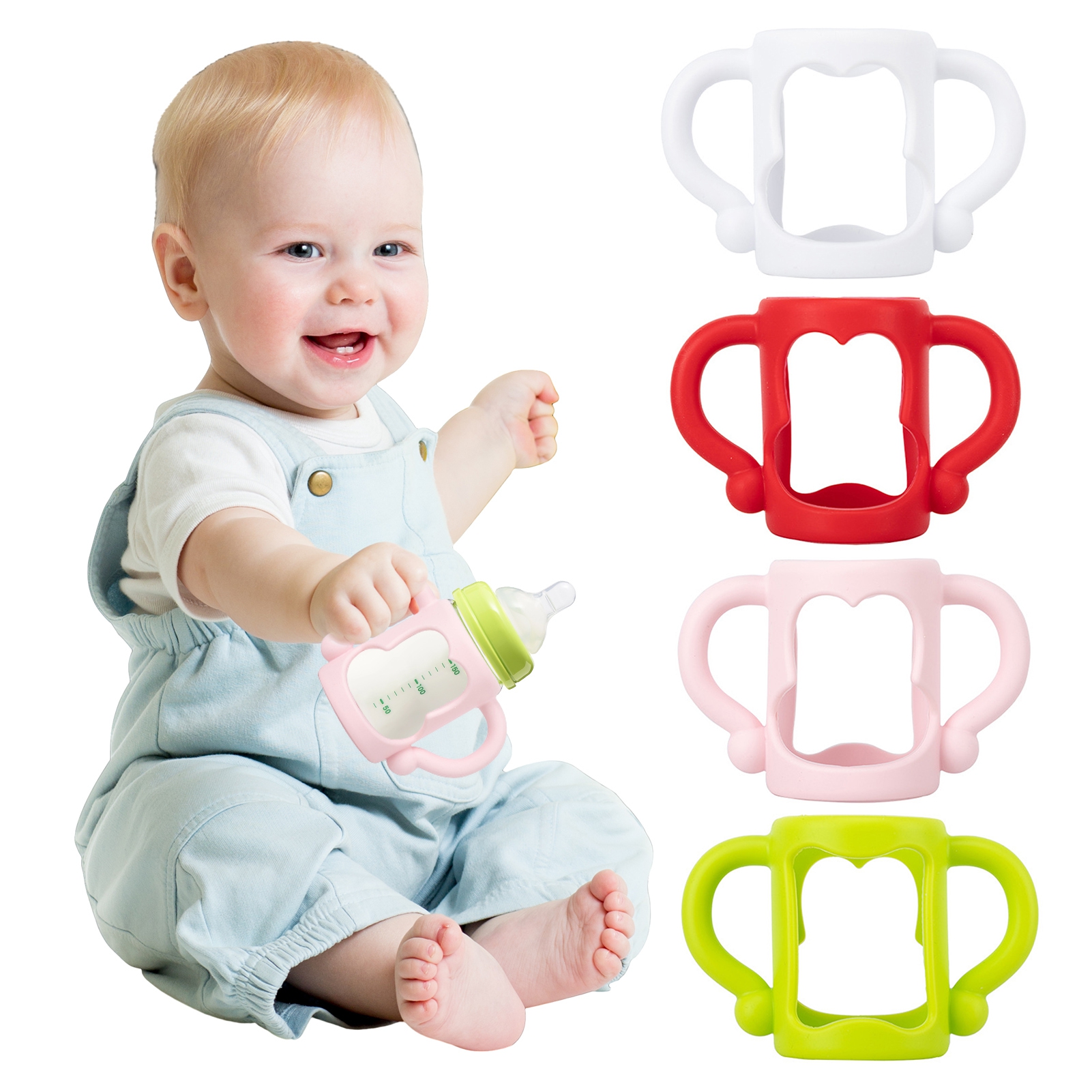 Clinaoy Sippy Bottle Handle Cute Moustache Easy Grip Food Grade ...