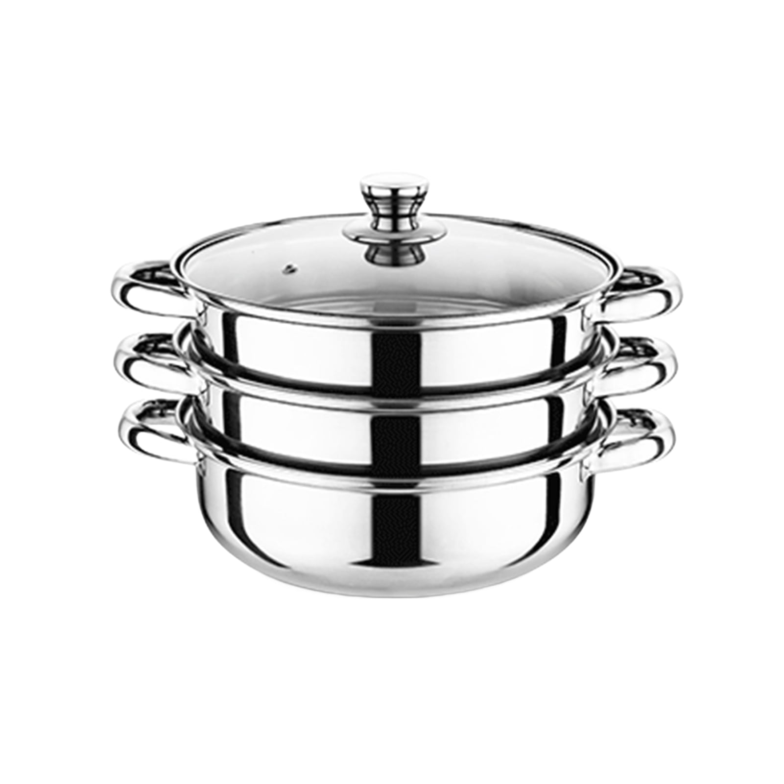 Clinaoy Stainless Steel 3 Tier Design Multipurpose Cooking Pot ...