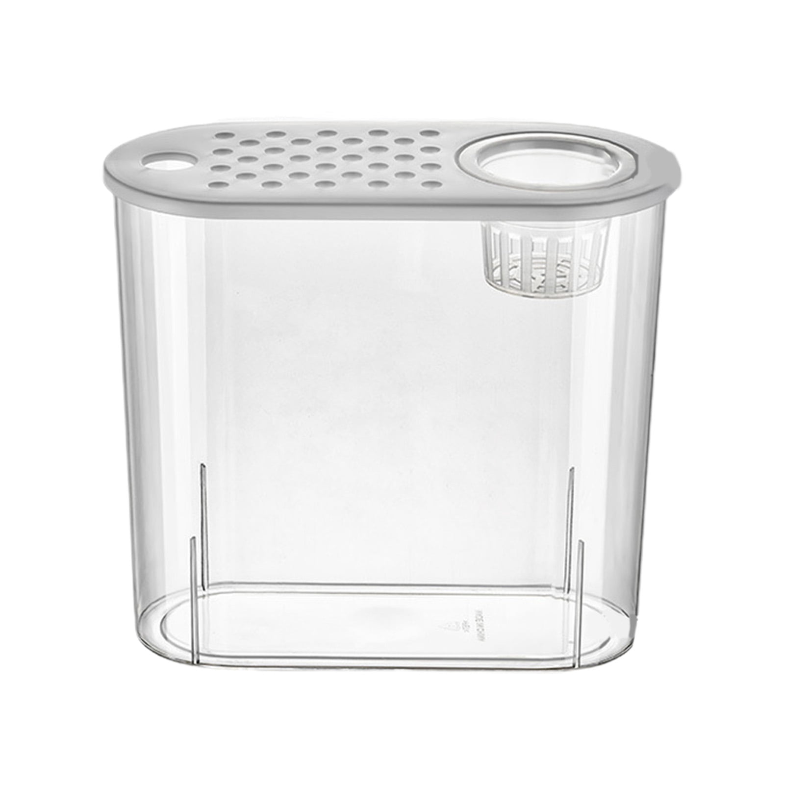 Clinaoy Stylish Desktop Fish Bowl with Holes And Lid Hydroponics Soil ...