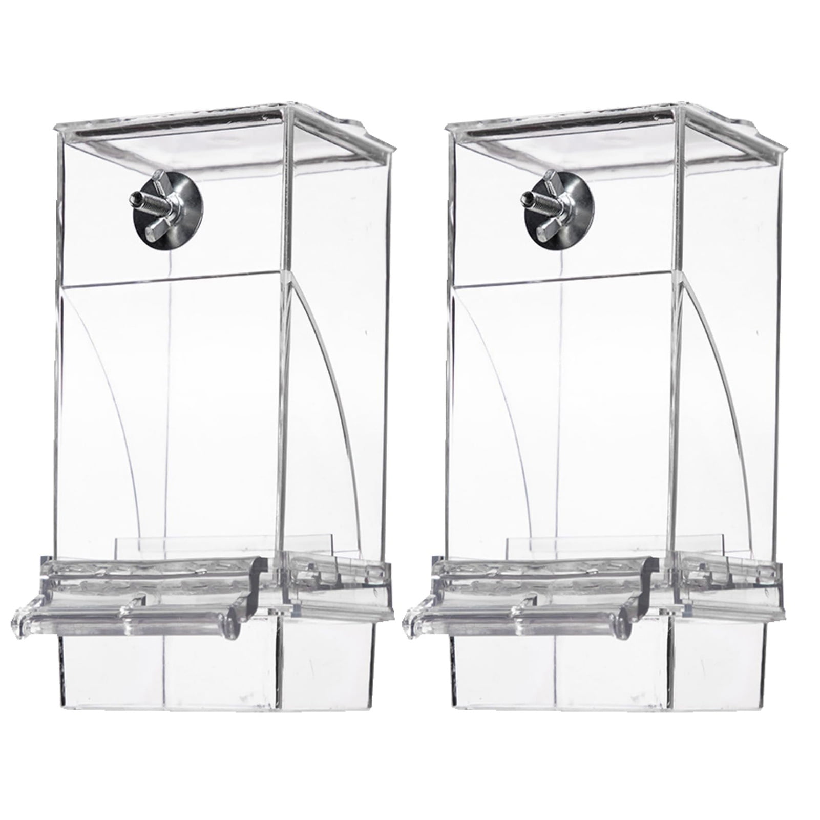 Clinaoy Transparent Acrylic Bird Feeder Automatic No-Mess Bird Cage ...