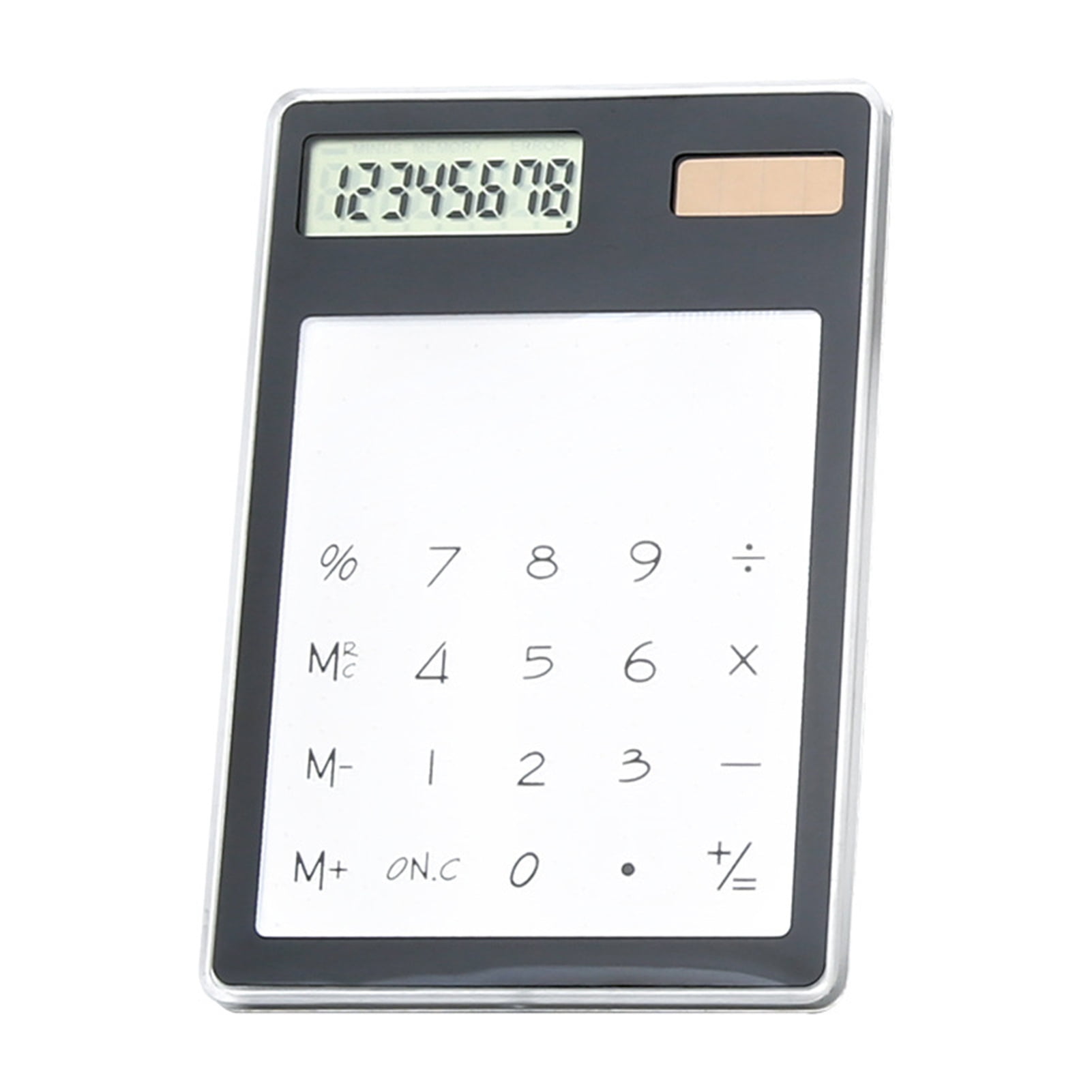 Clinaoy Transparent Calculator 8-Digit Display Calculator Solar Power ...