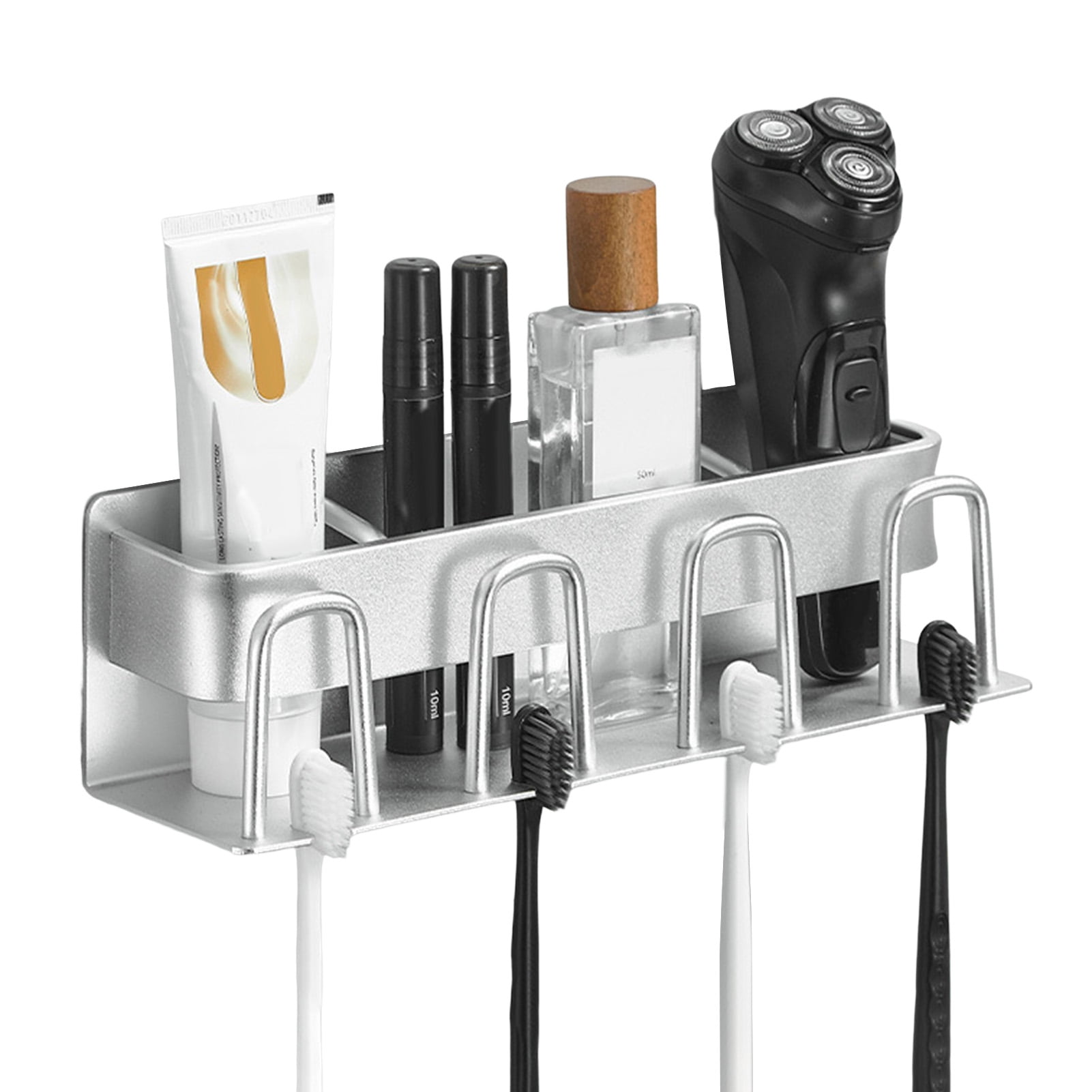 Clinaoy Wall-Mounted Toothbrush Rack, Aluminum U-Shape Holder for ...