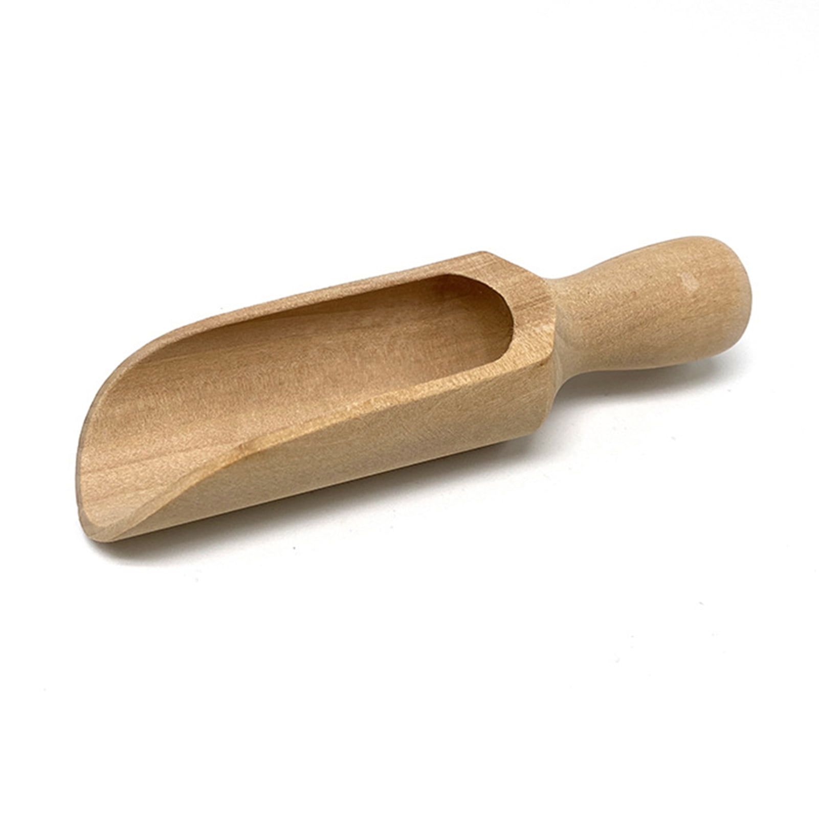 Clinaoy Wooden Bath Salt Spoon Natural Beech Wood Scoop Ergonomic ...