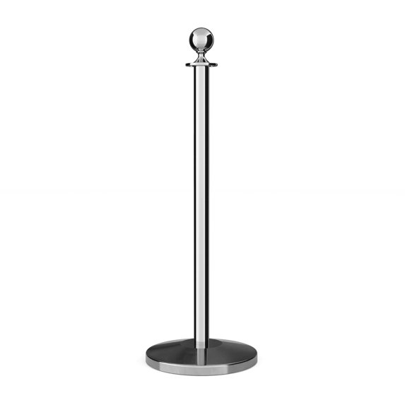 Cline Post and Rope Stanchion, Sloped Base, (Polished Stainless Steel ...