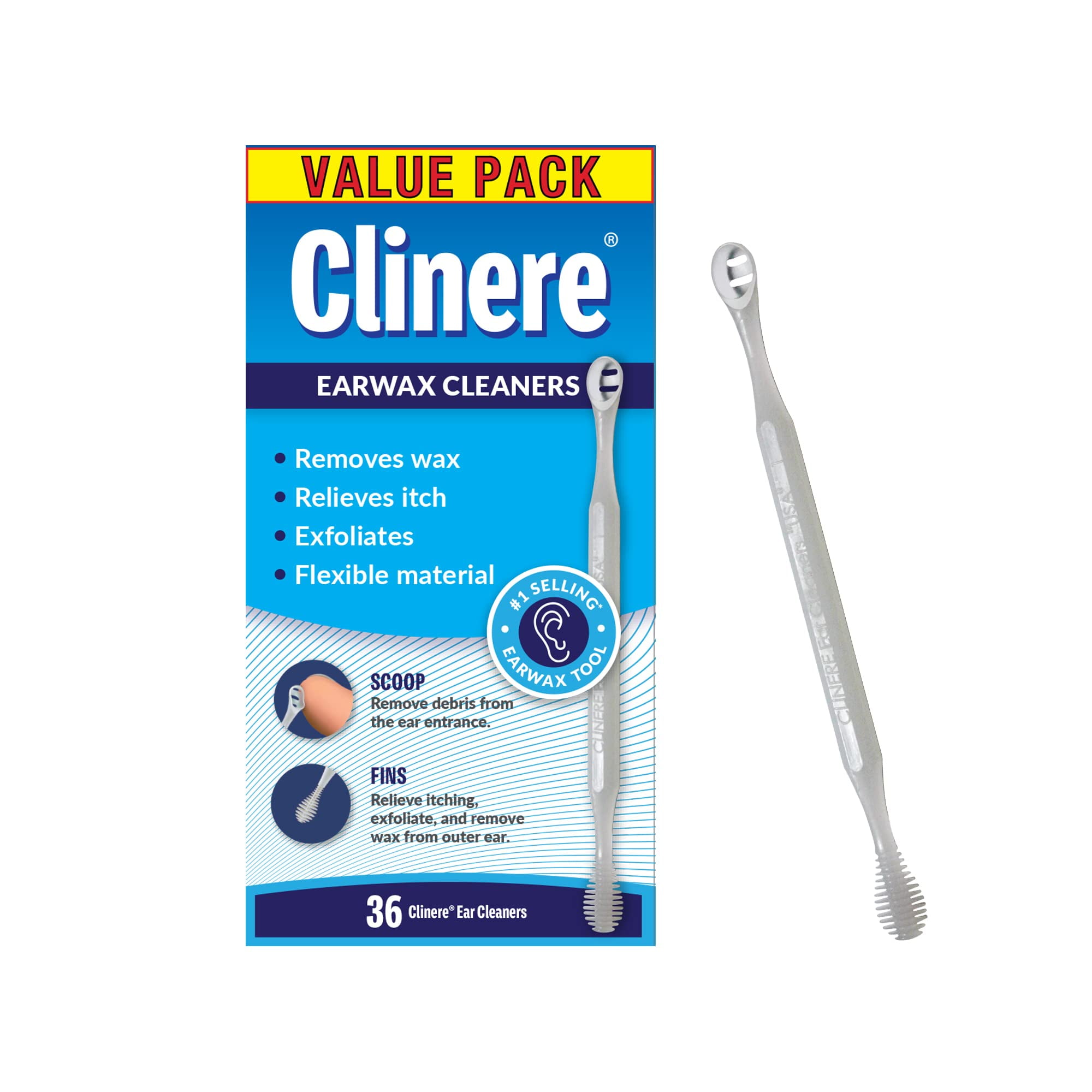 Clinere® Ear Cleaners Club Value Pack, 36 Count Earwax Remover Tool ...