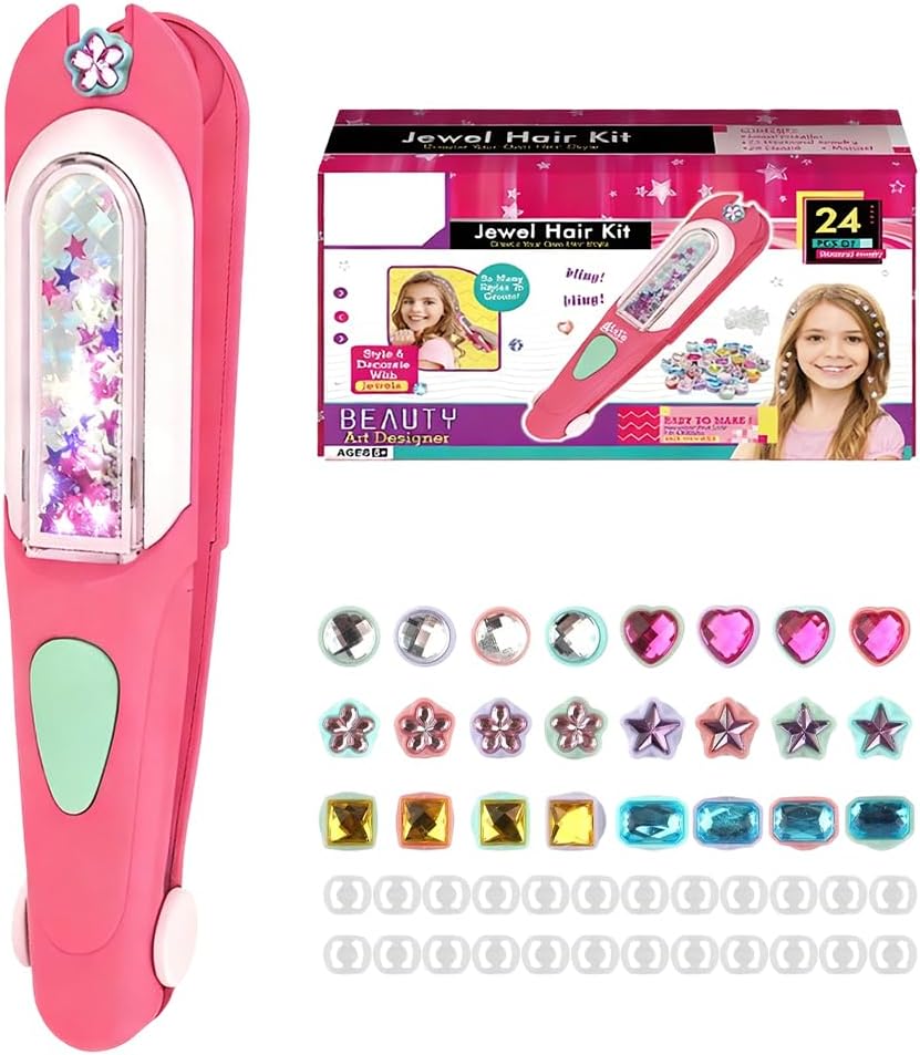 Cling Bling for Girls Hair, 2026 Upgraded Hair Gem Stamper Kit Glitter ...