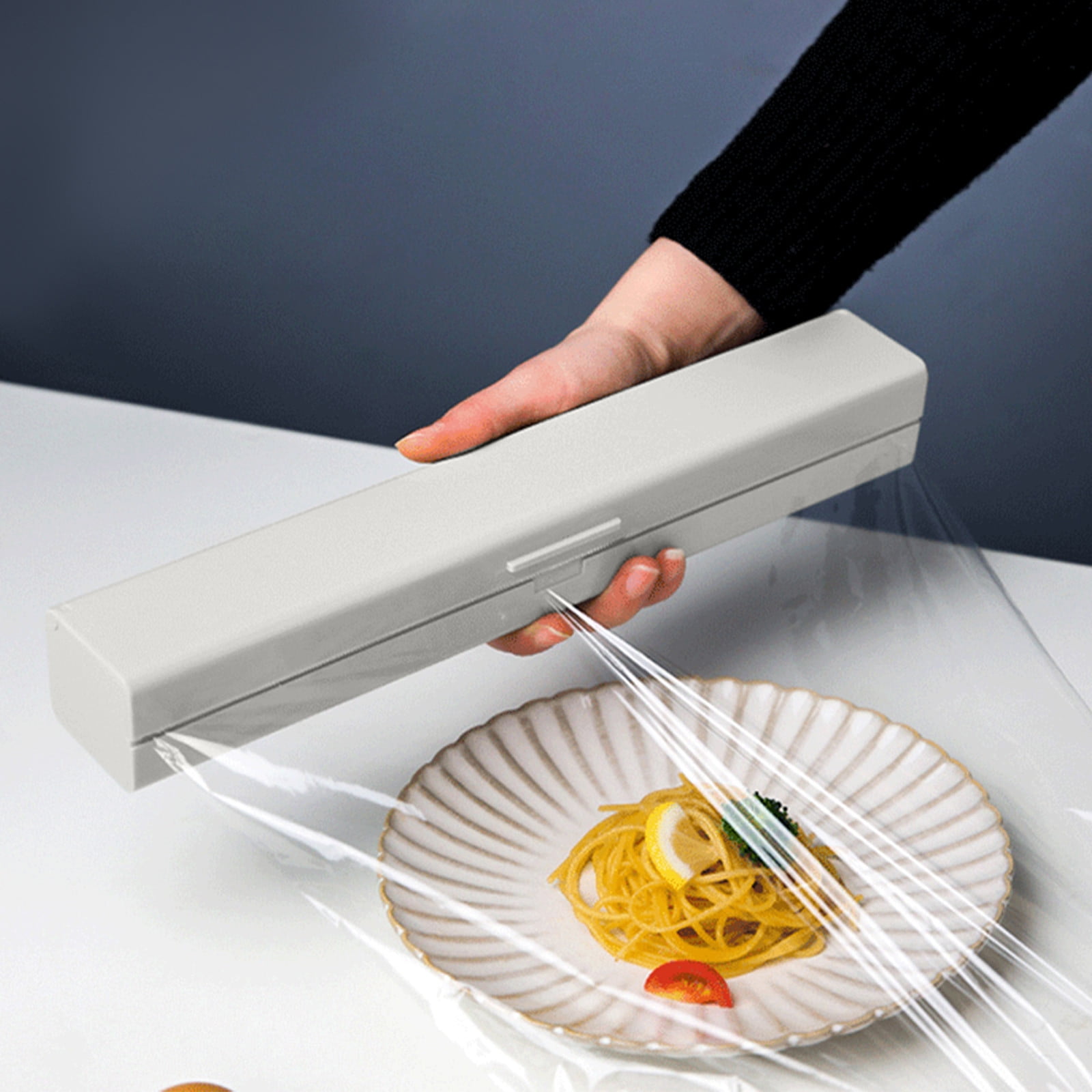 ESULOMP Plastic Wrap Dispenser with Cutter Aluminum Foil Dispenser ...