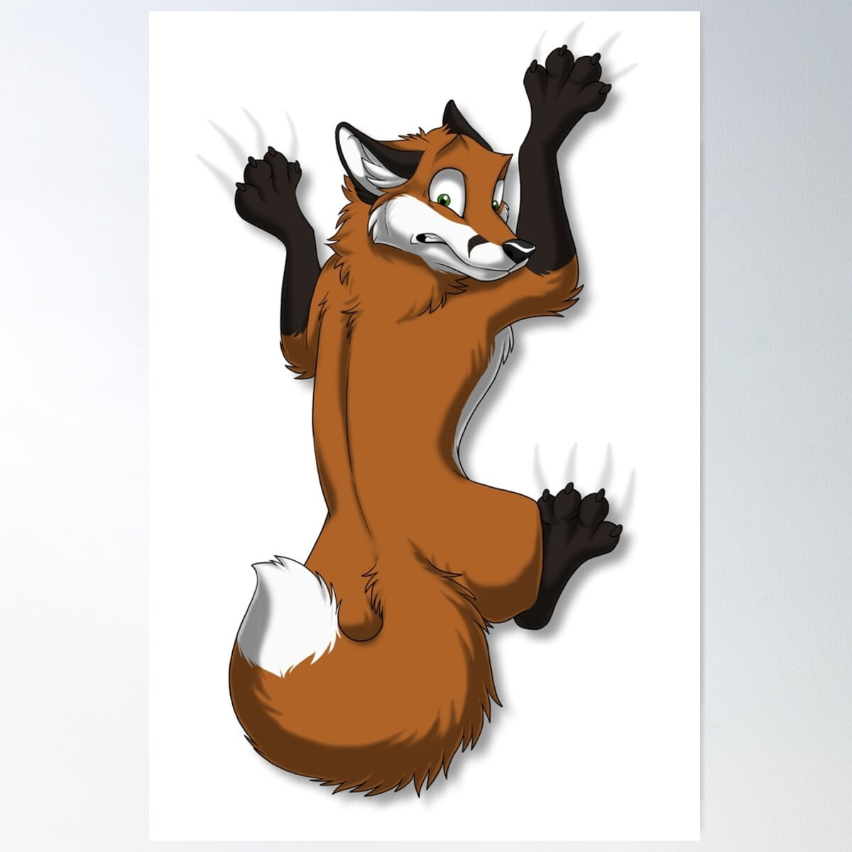 Clinging Red Fox Poster Wall Art, Modern Wall Decor For Living Room ...
