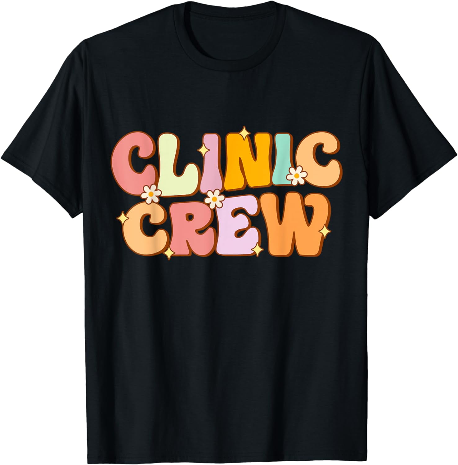 Clinic Crew For School Nurse Groovy Appreciation Week T-Shirt - Walmart.com