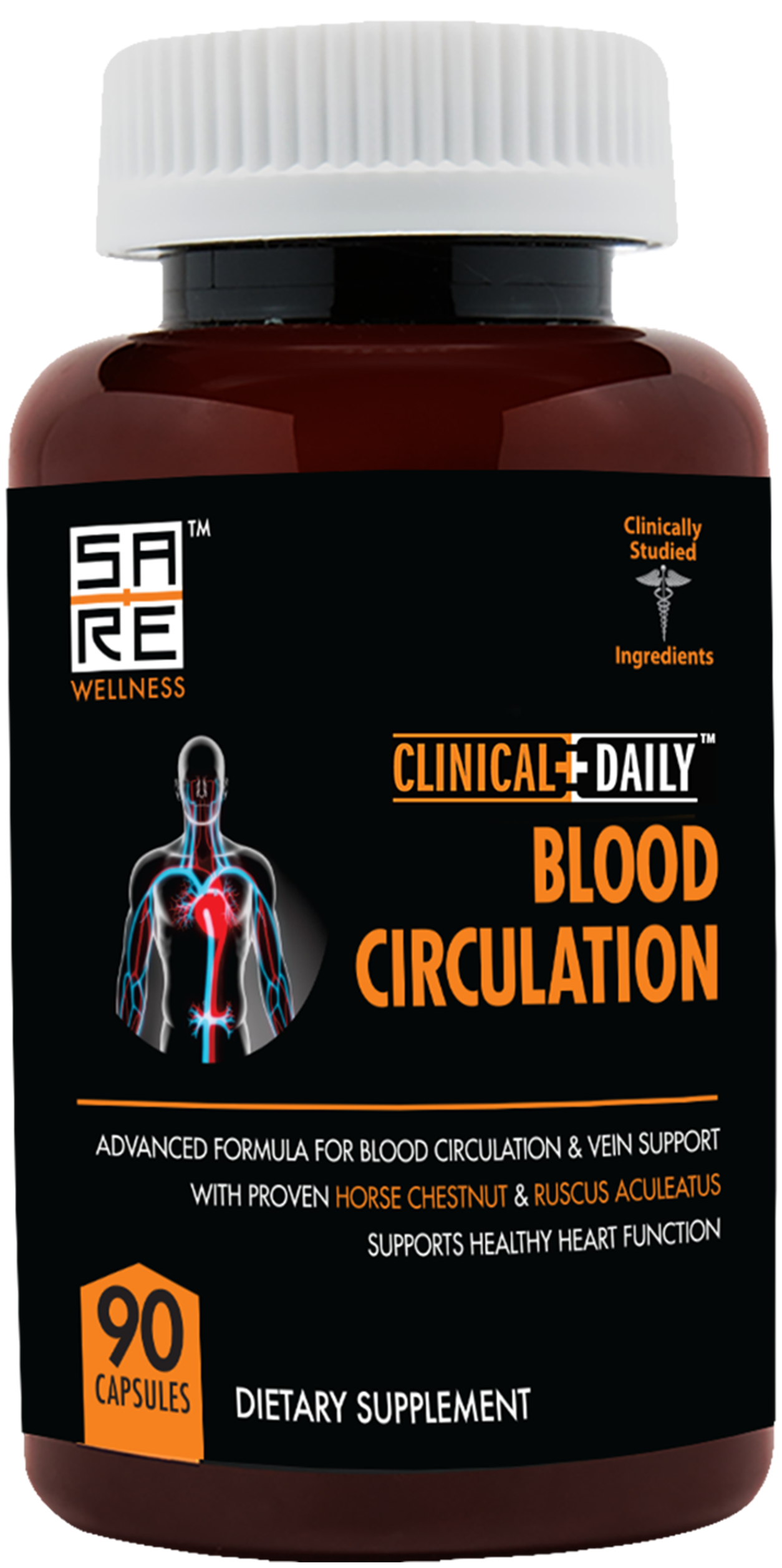Blood Circulation & Vein Support Supplement, 90 Caps, Helps Reduce ...