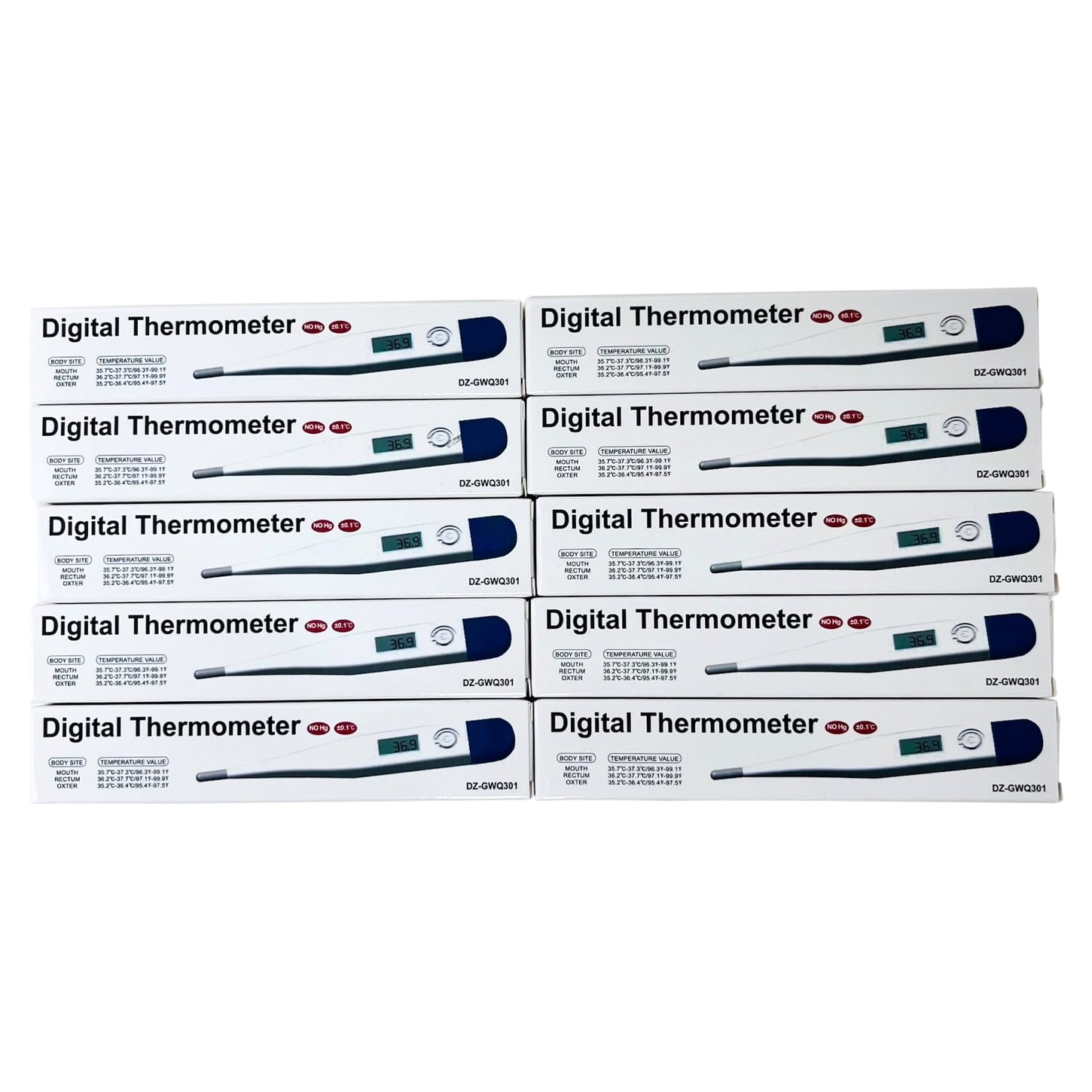 Clinical Digital Thermometer Oral/Rectal/Underarm - Pack of 10 ...