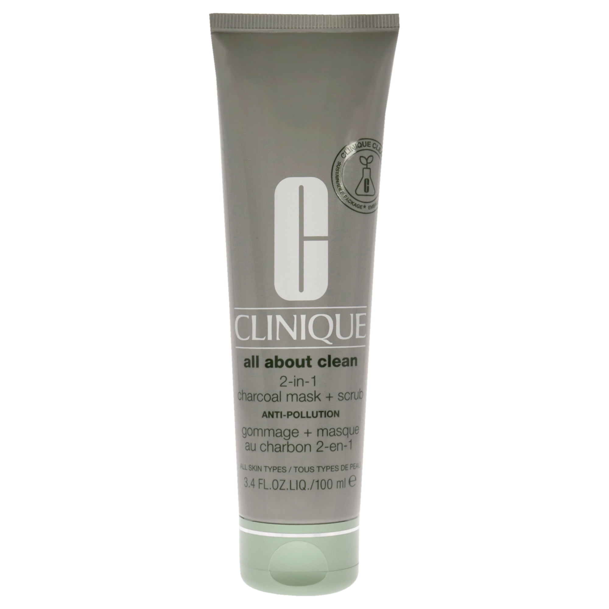 Clinique All About Clean Charcoal Mask Plus Scrub 3.4 oz Detoxifying ...