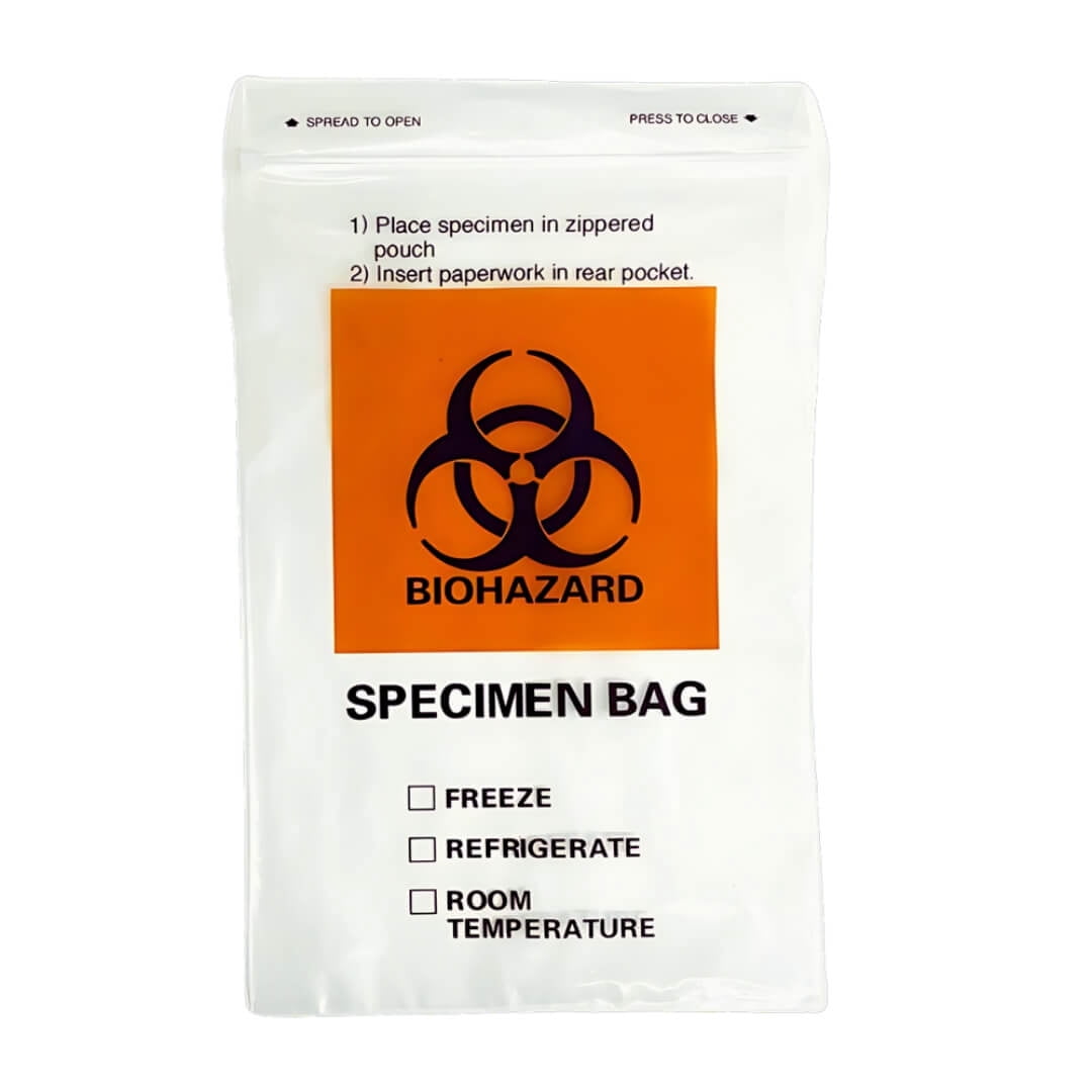 Clinsam 6" x 9" 2MIL Biohazard Bag, Specimen Ziplock Dual Pocket bag ...